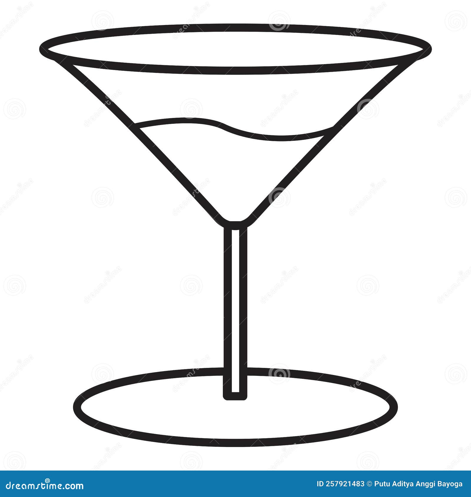 Thin line cocktail glass stock vector. Illustration of glass - 257921483