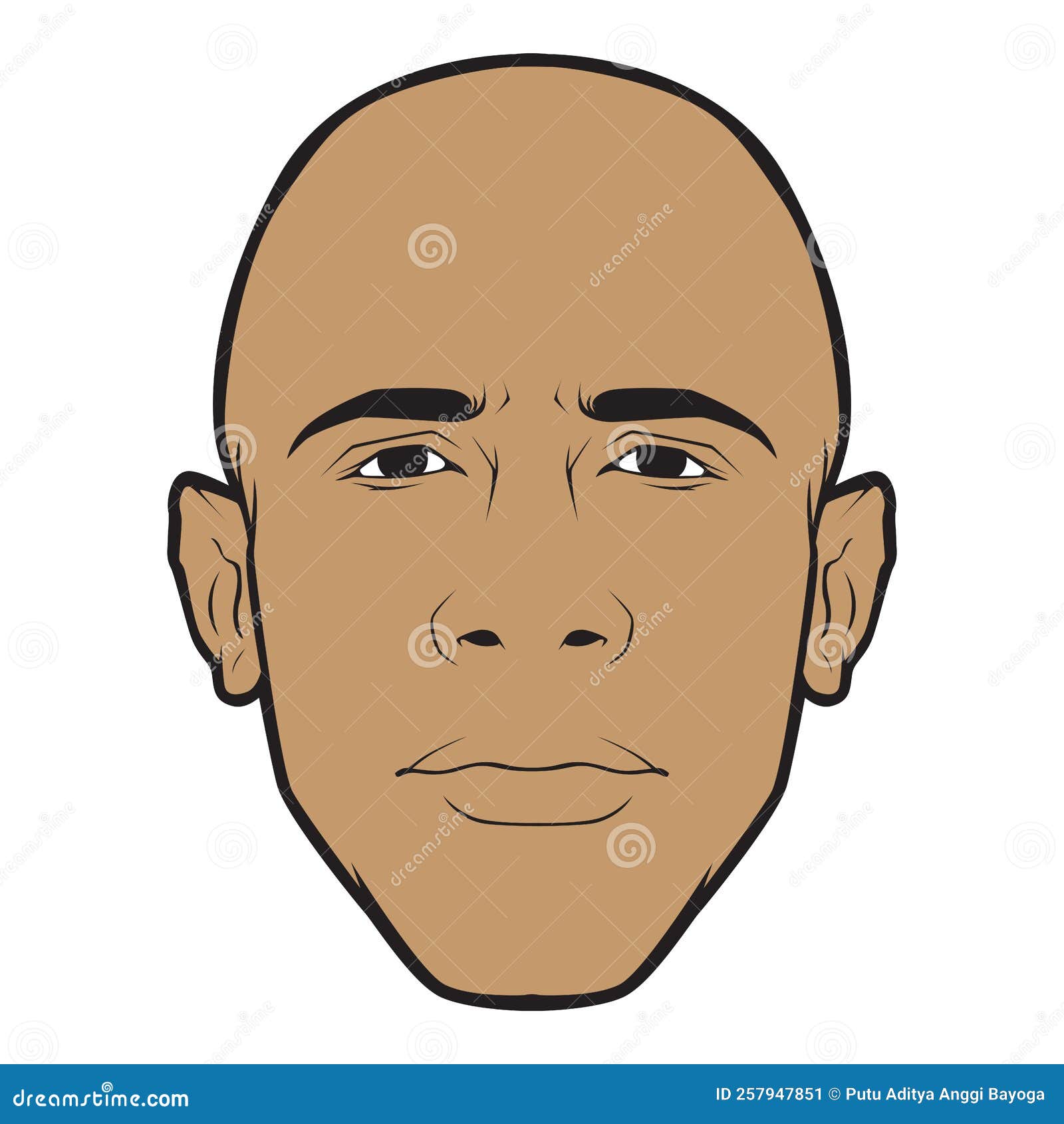 Cartoon man with bald hair stock vector. Illustration of design - 257947851