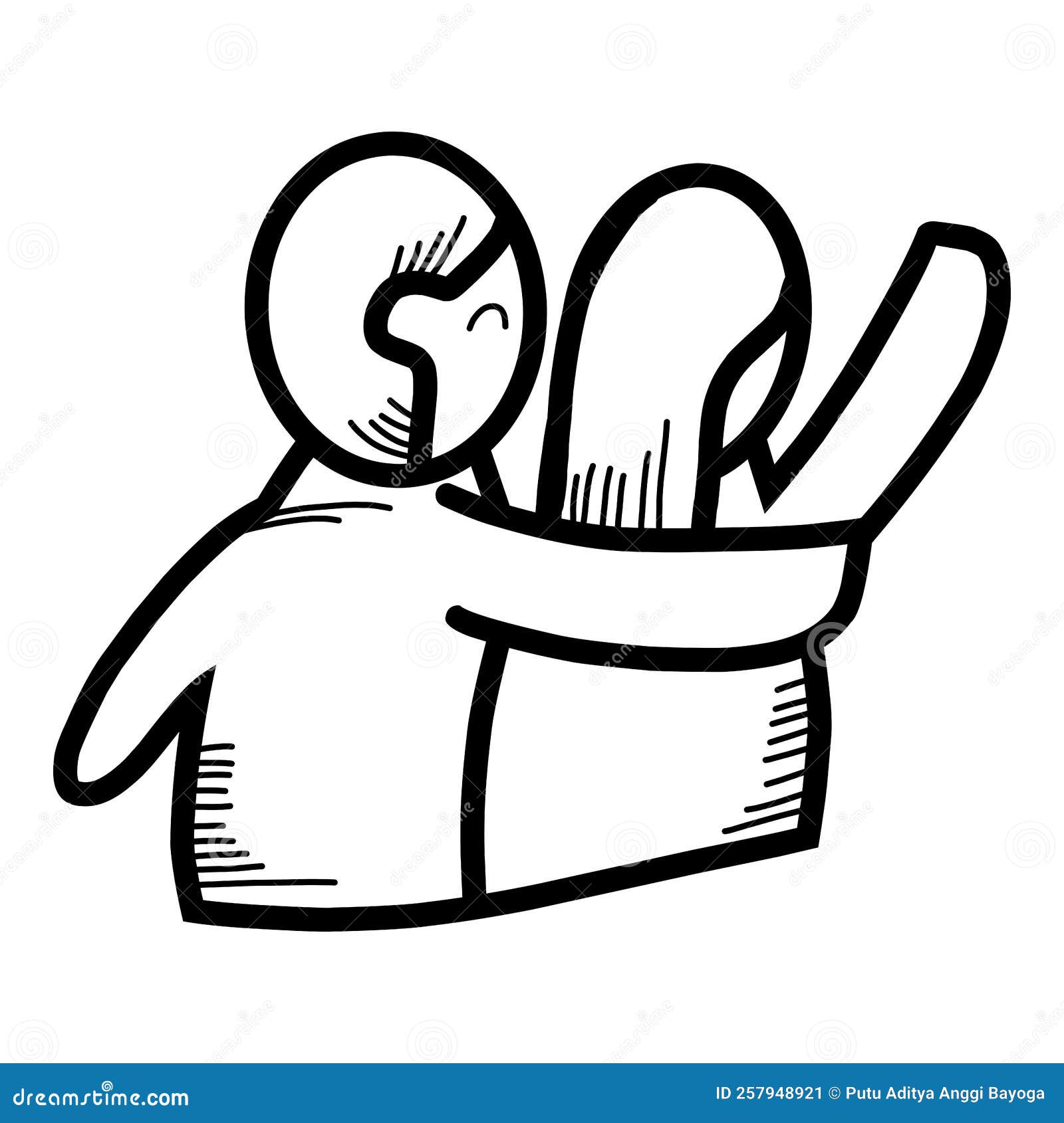 Doodle people hug stock vector. Illustration of flat - 257948921