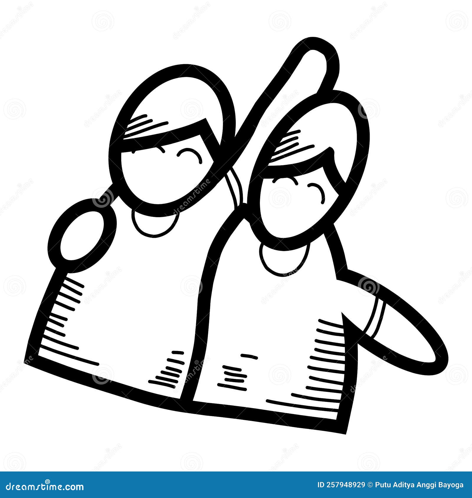 Doodle people hug stock vector. Illustration of design - 257948929