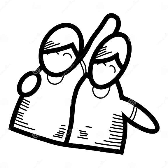 Doodle people hug stock vector. Illustration of design - 257948929