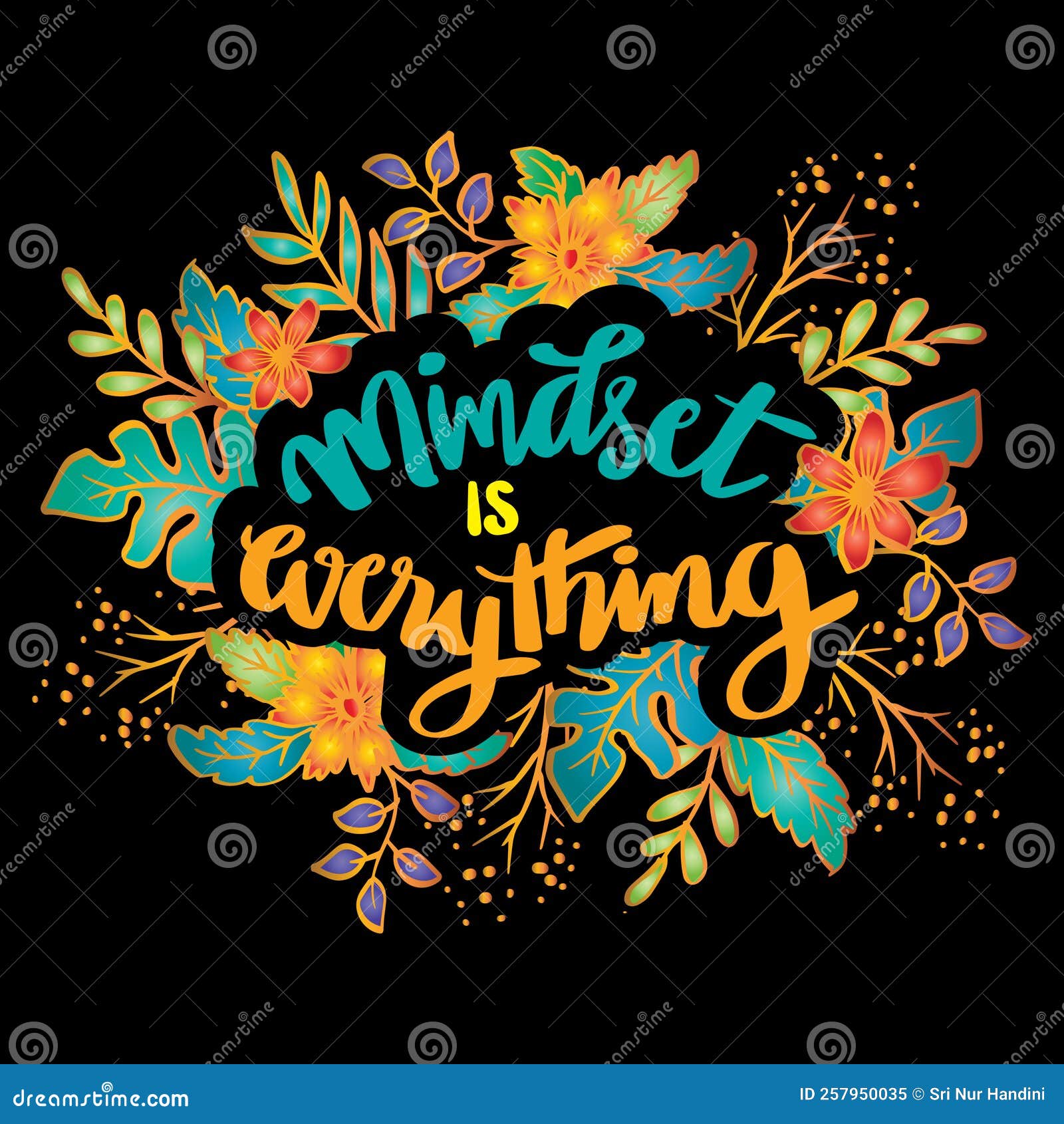 Mindset is Everything Hand Lettering. Stock Illustration - Illustration ...
