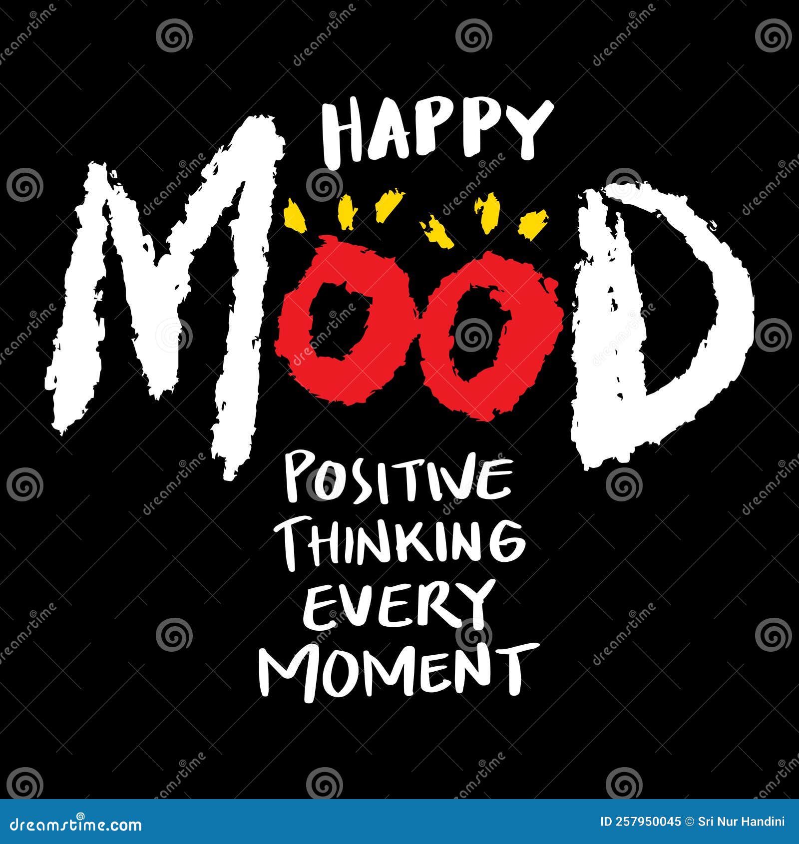 Happy Mood Positive Thinking Every Moment. Stock Illustration ...