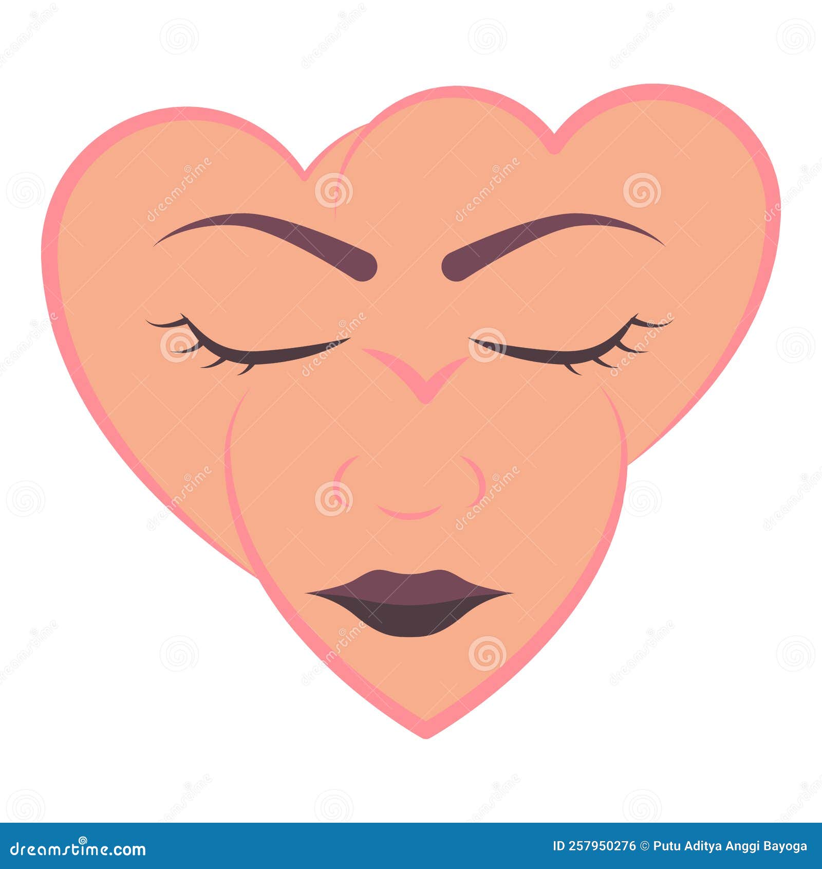 Women face in heart shape stock vector. Illustration of simple - 257950276