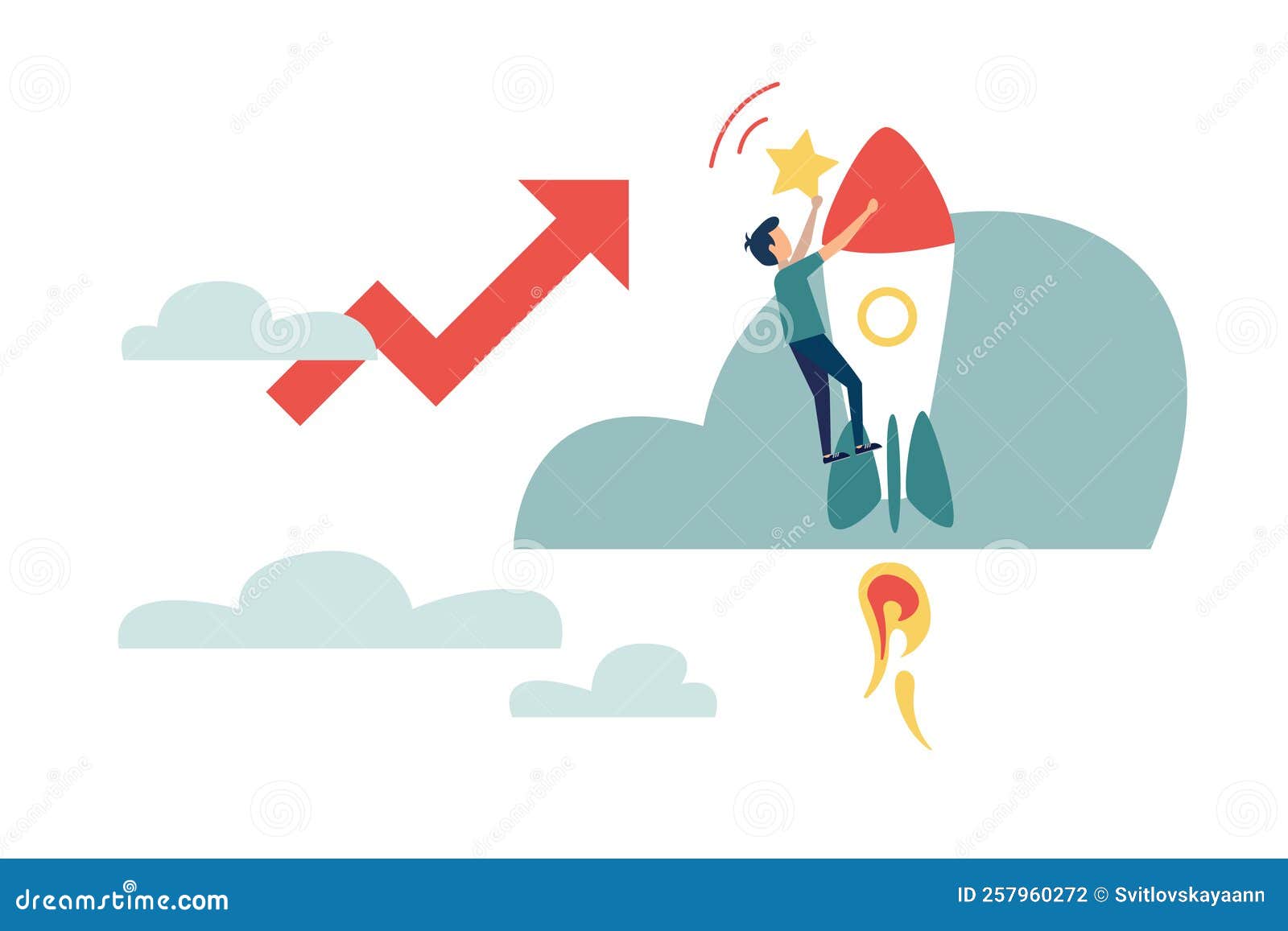 Innovation To Help or Support Work Success, Businessman Riding Fast ...