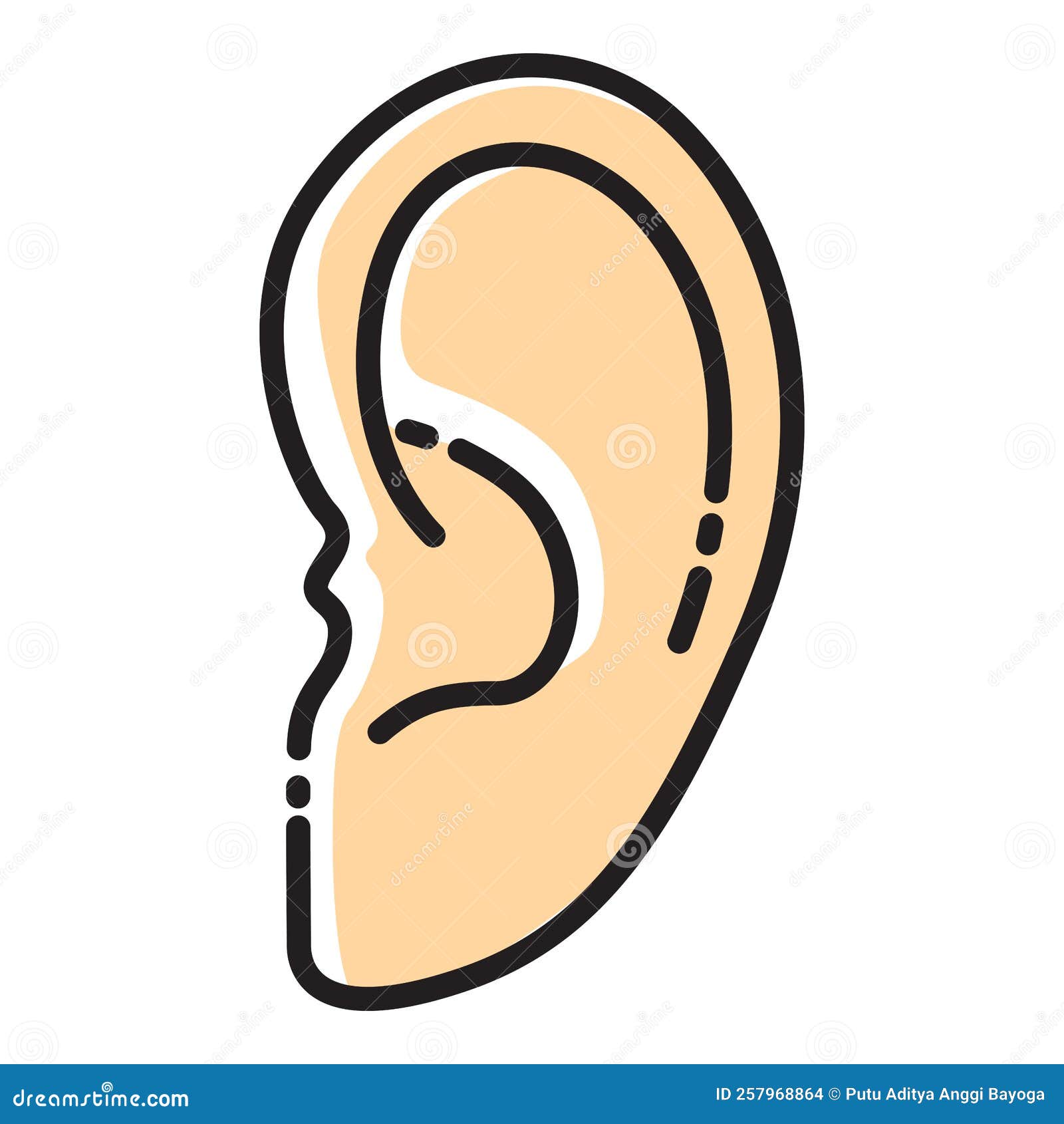 Cartoon ear stock vector. Illustration of body, logo - 257968864