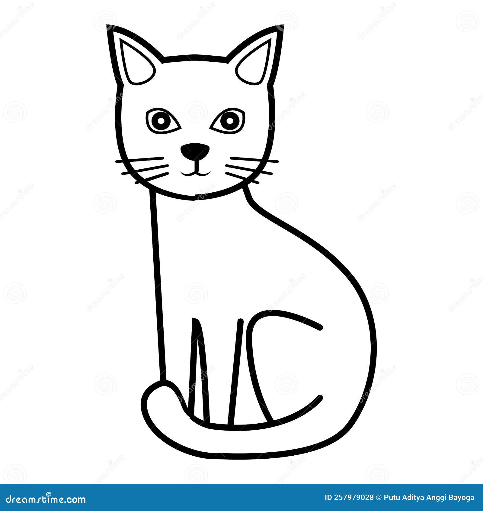 Thin line cat stock vector. Illustration of icon, cartoon - 257979028