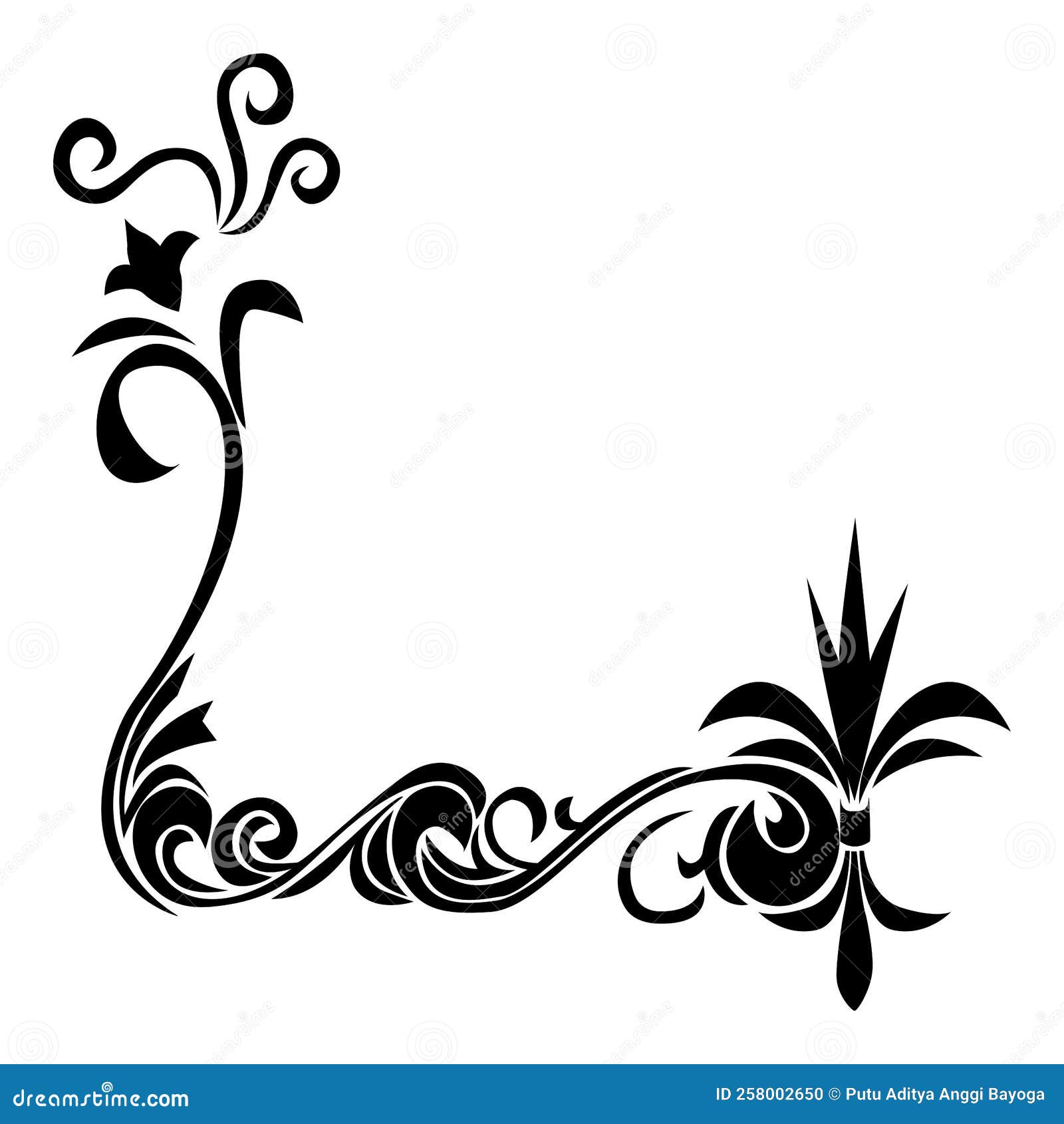 Decorative floral border stock vector. Illustration of vector - 258002650