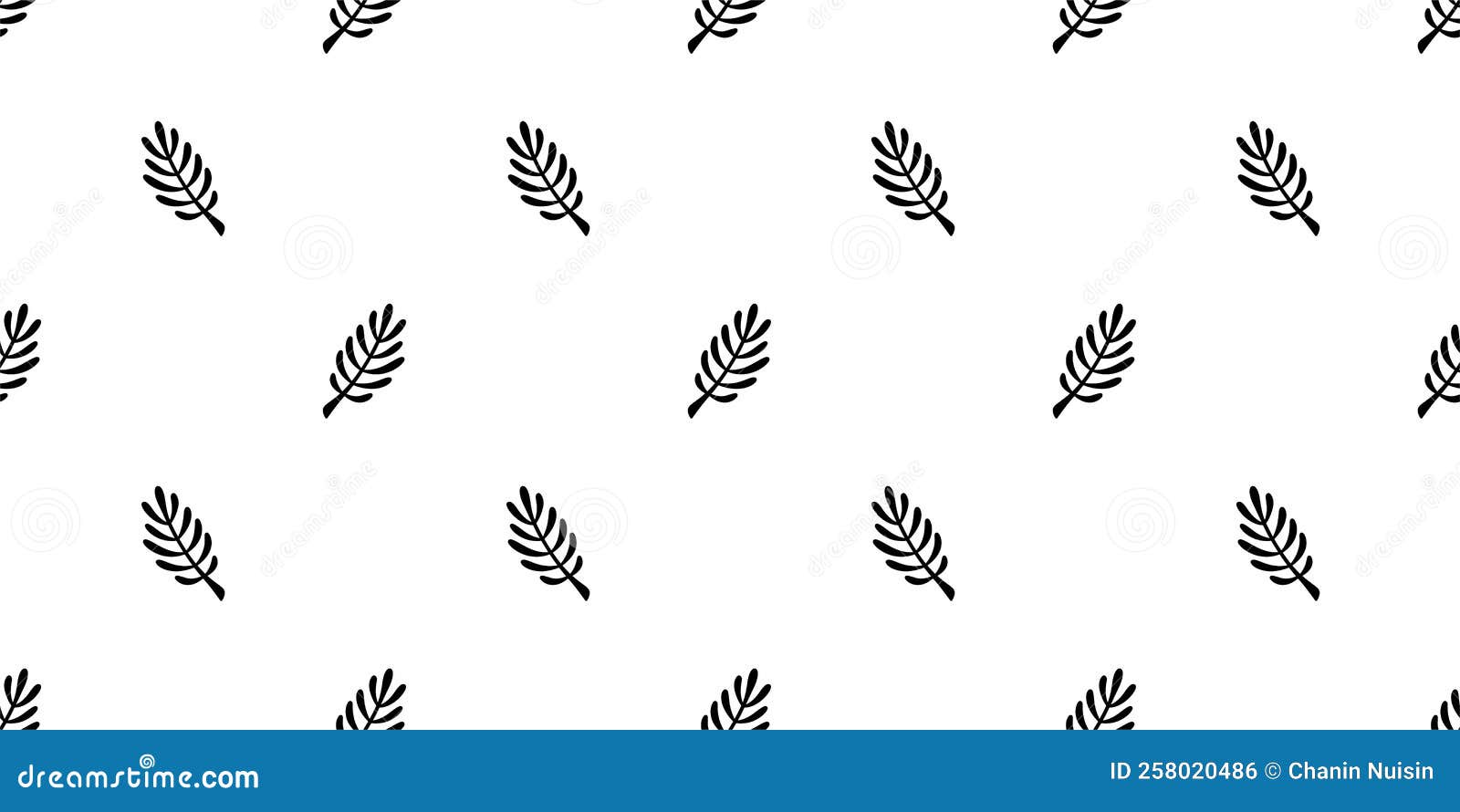 Leaf Seamless Pattern Christmas Leaves Plant Vector Flower Garden ...