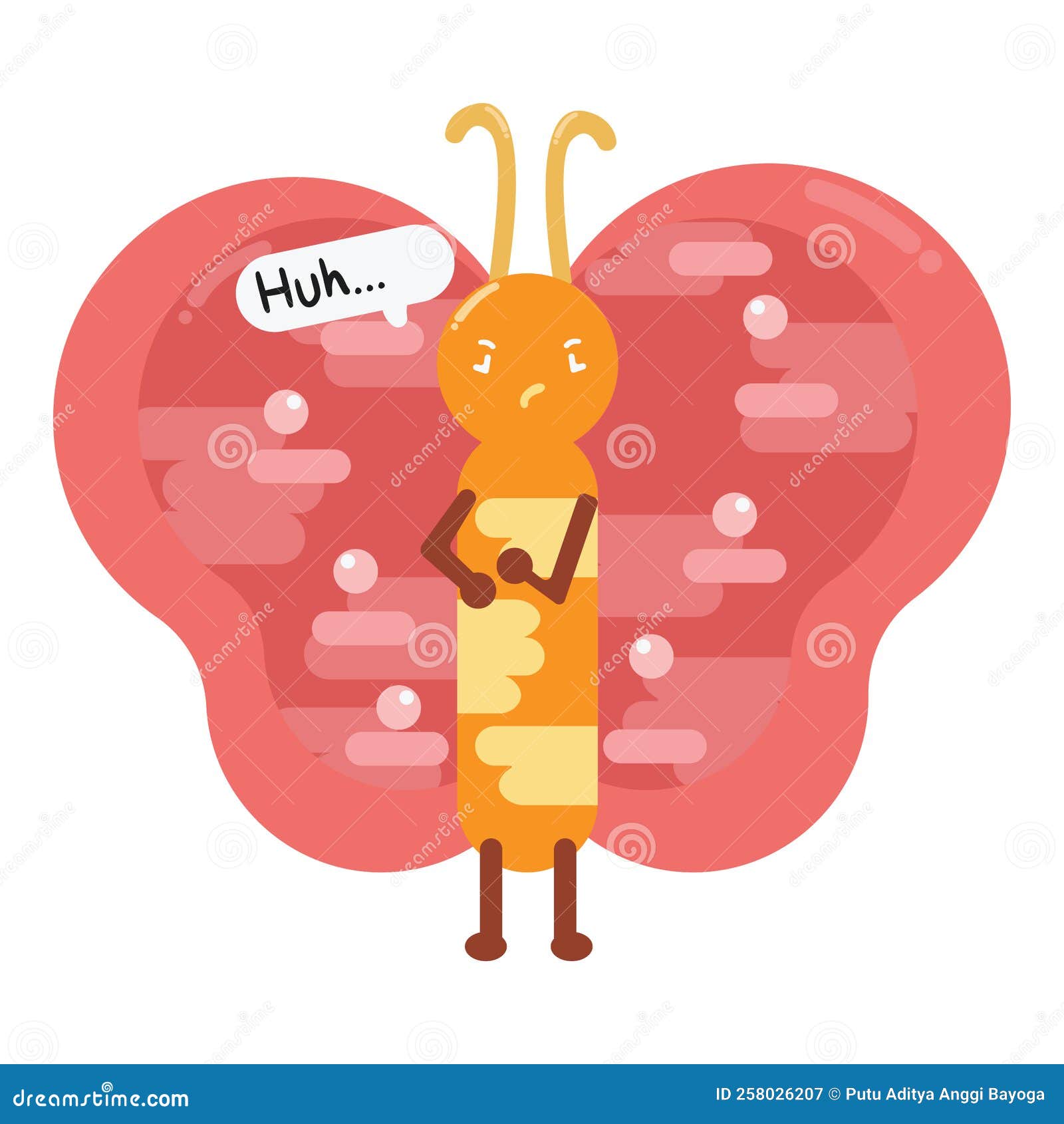 Cartoon Sticker Butterfly Angry Emoticon Stock Vector - Illustration of ...