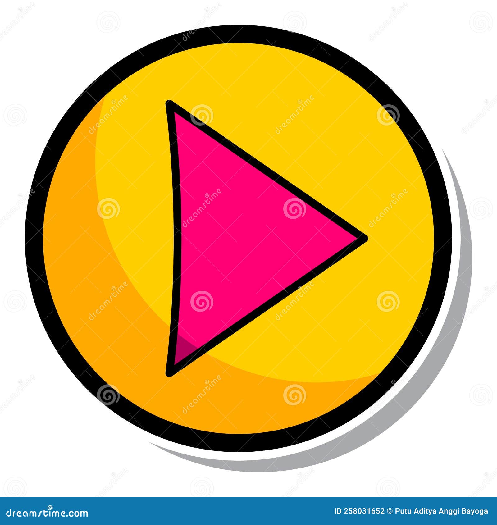Cartoon play button stock vector. Illustration of play - 258031652