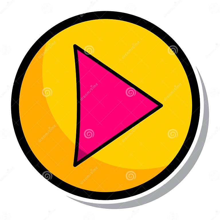 Cartoon play button stock vector. Illustration of play - 258031652