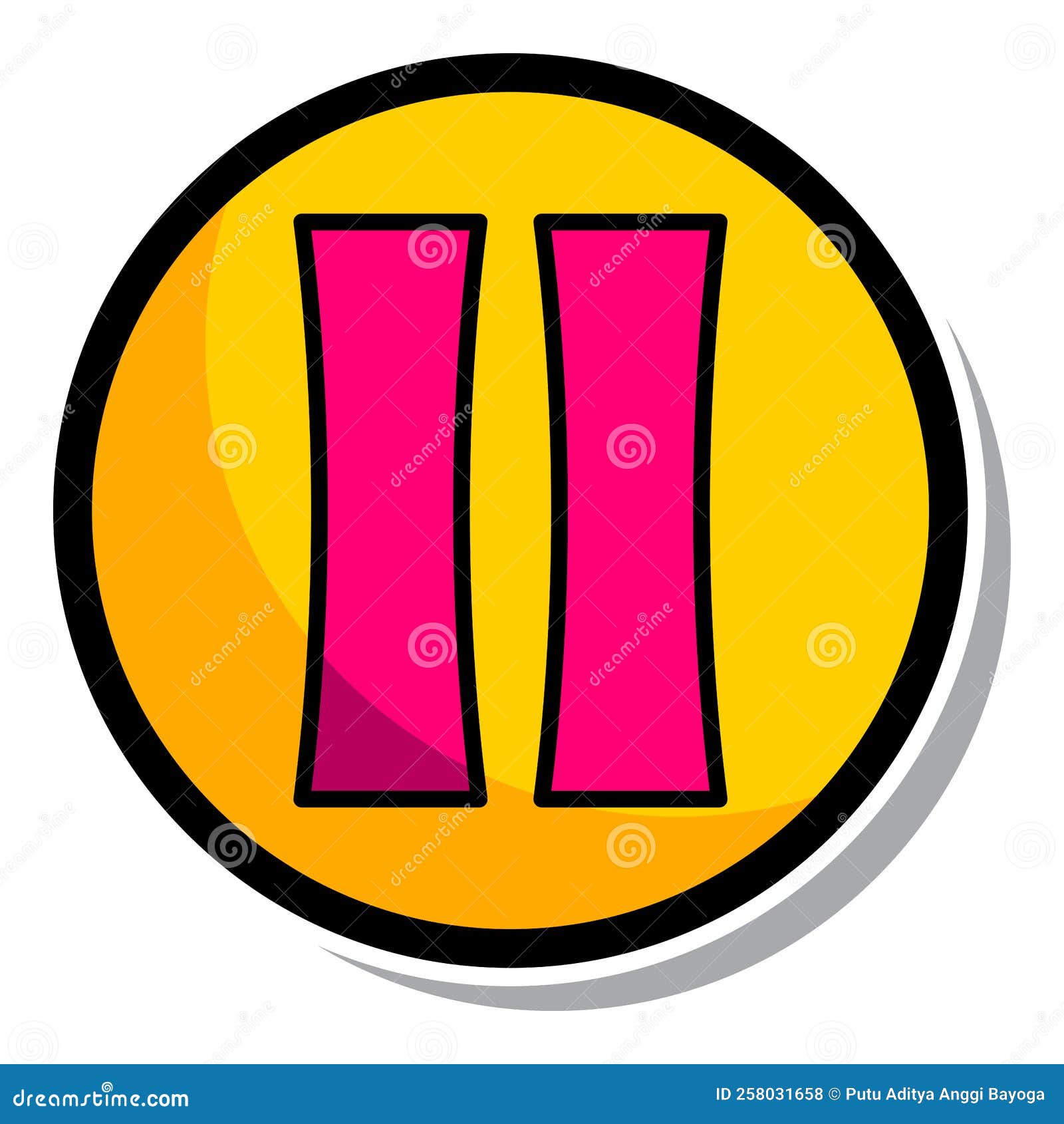 Cartoon pause button stock vector. Illustration of logo - 258031658