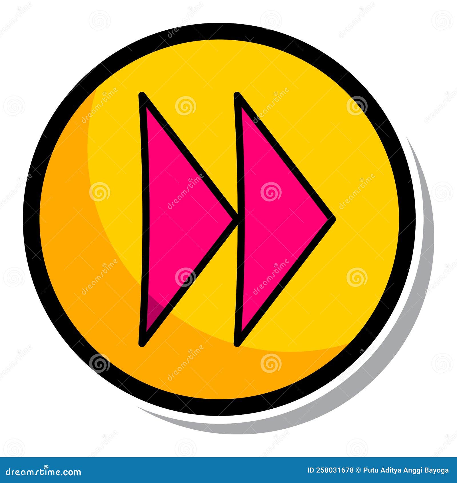 Cartoon Fast Forward Button Stock Vector - Illustration of button, flat ...