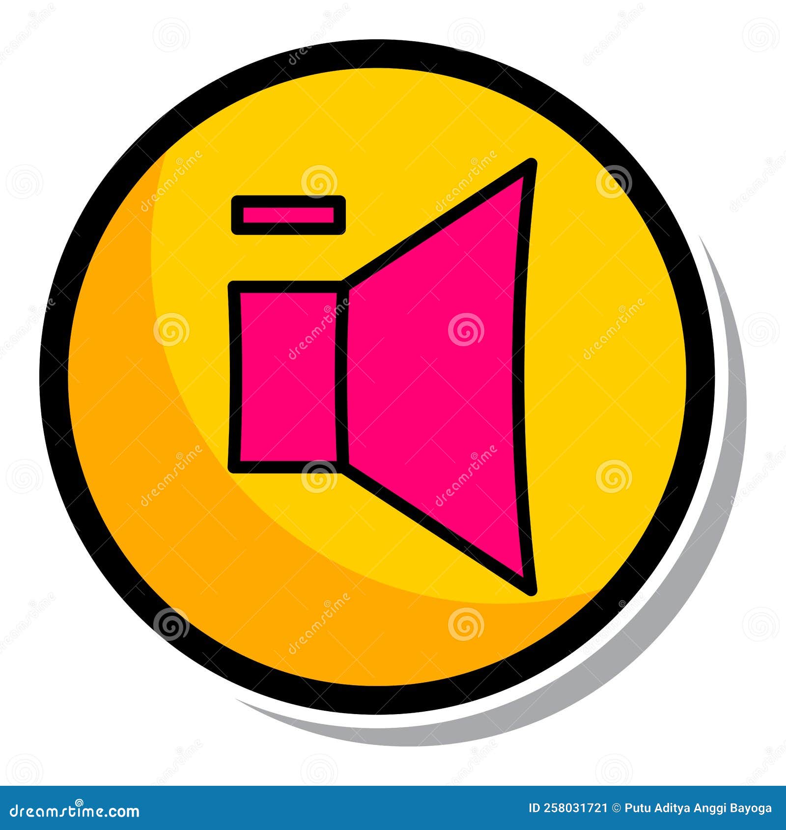 Cartoon Decrease Volume Button Stock Vector - Illustration of logo, flat: 258031721