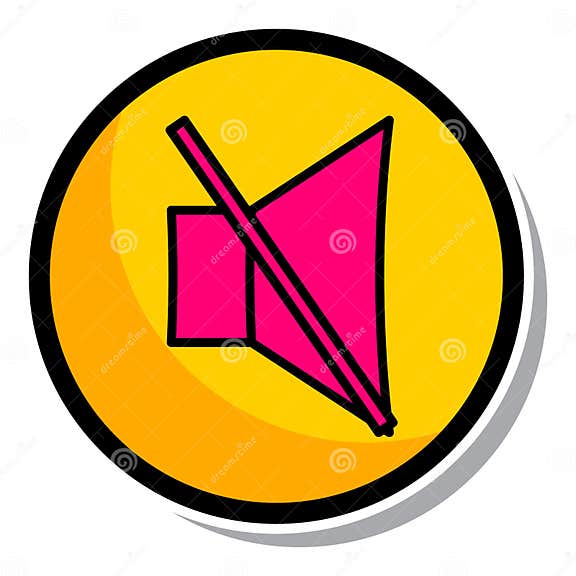 Cartoon mute button stock vector. Illustration of icon - 258031728