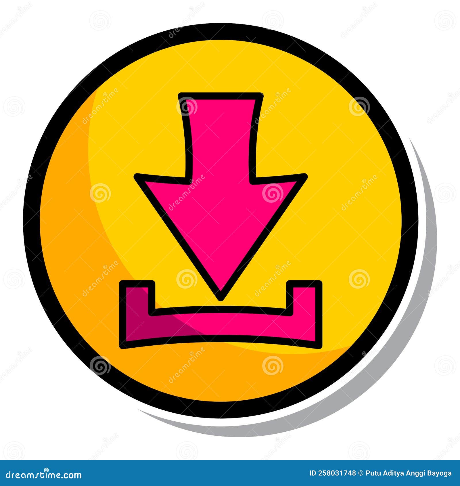 Cartoon download button stock vector. Illustration of vector - 258031748