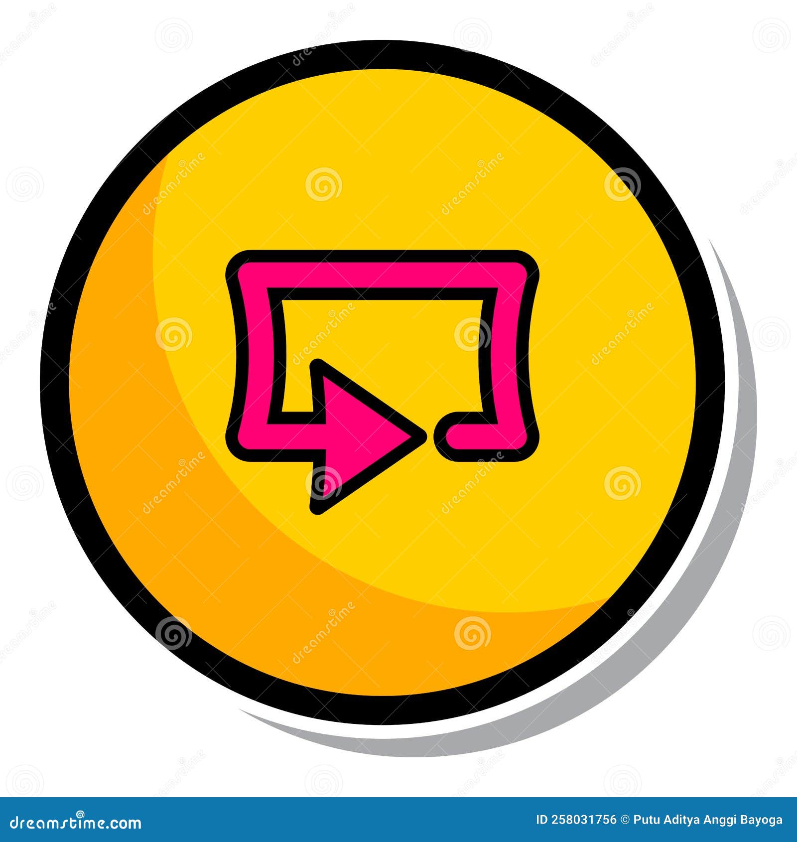Cartoon repeat button stock vector. Illustration of flat - 258031756