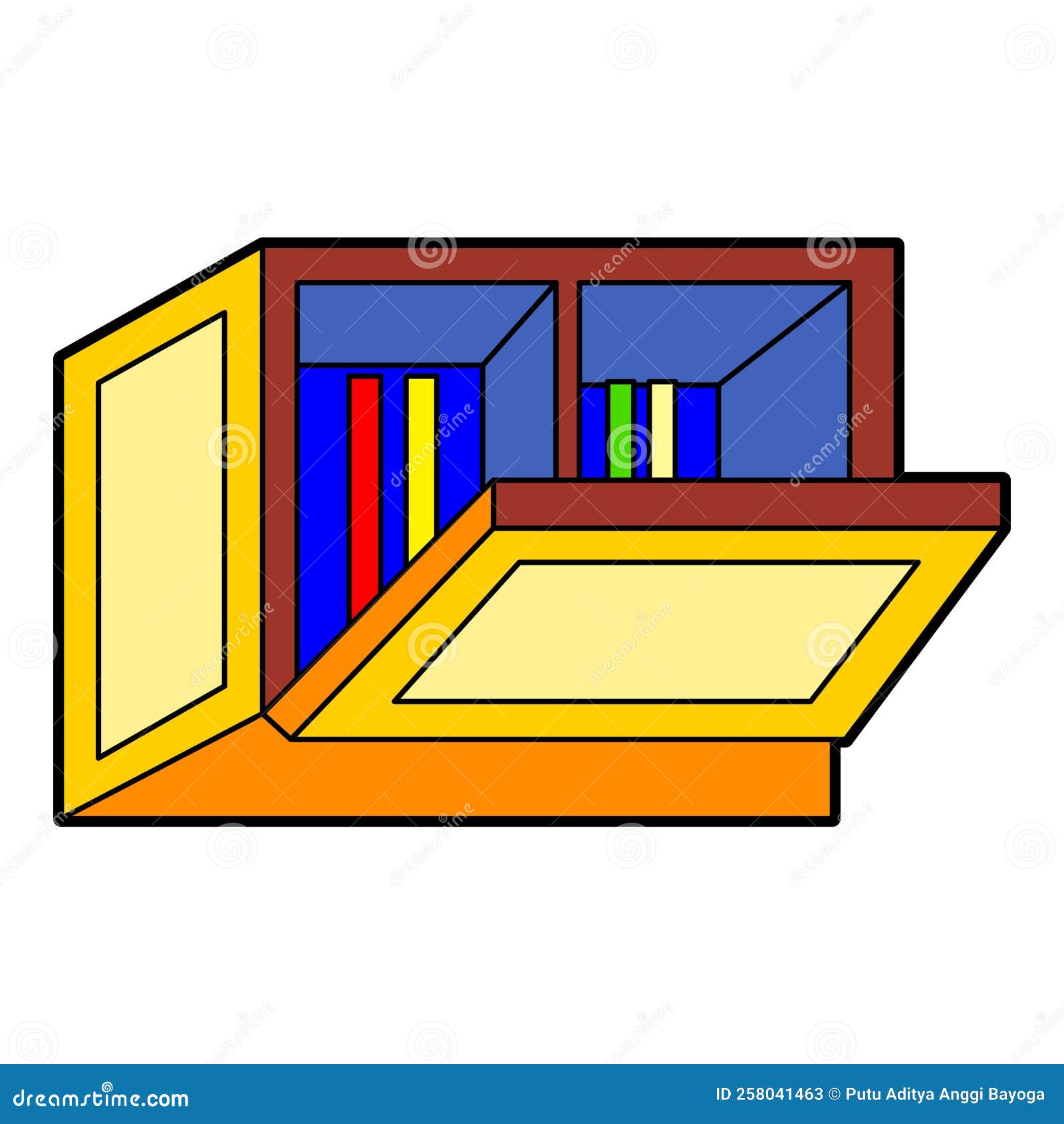 Cartoon cabinet stock vector. Illustration of vector - 258041463