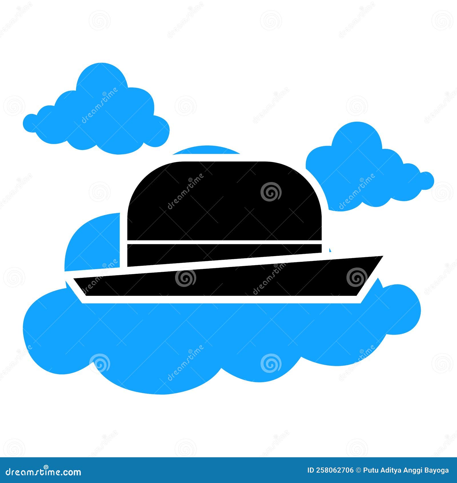 Cloud button bowler hat stock vector. Illustration of cloud - 258062706