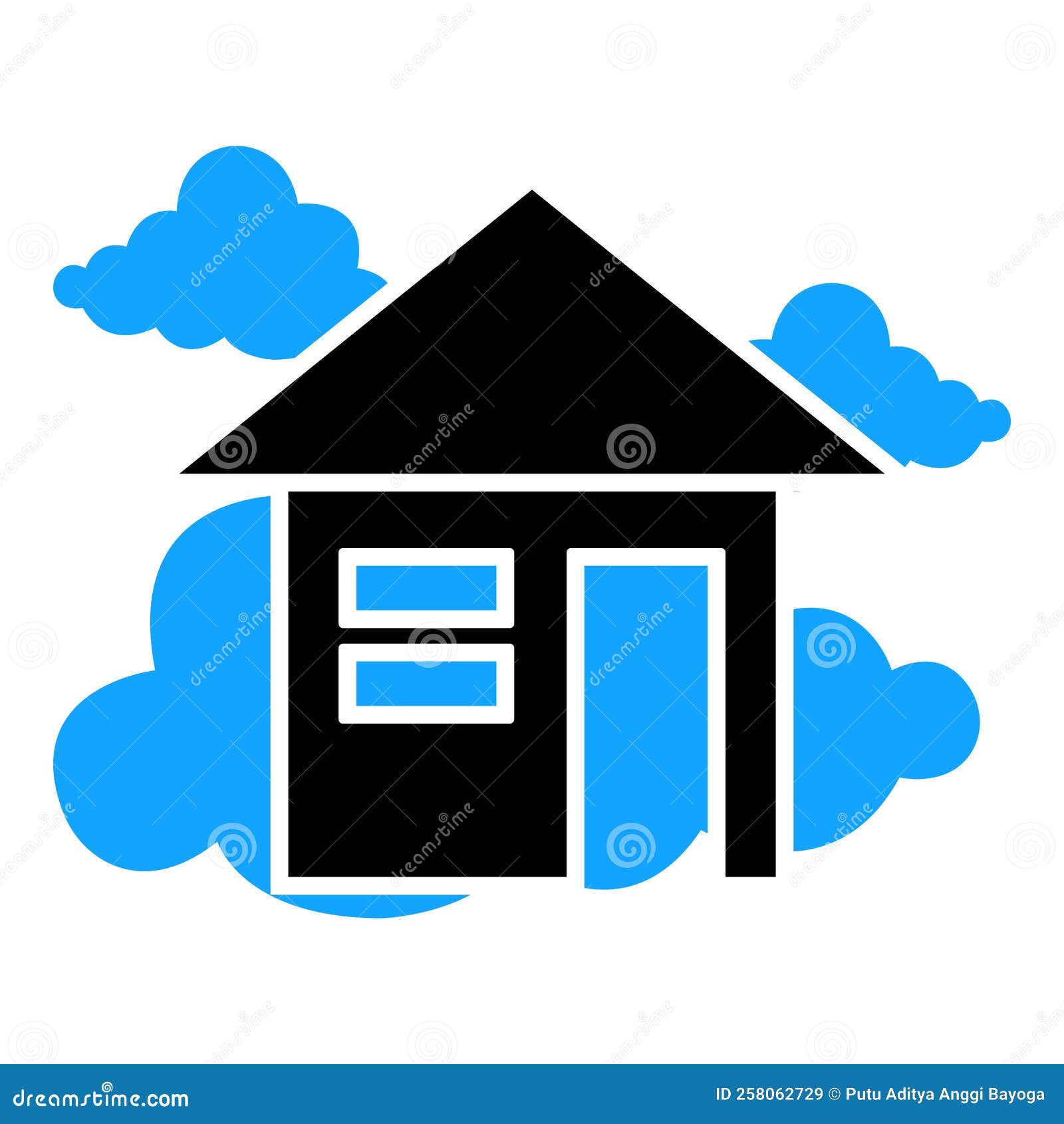 Cloud button house stock vector. Illustration of button - 258062729