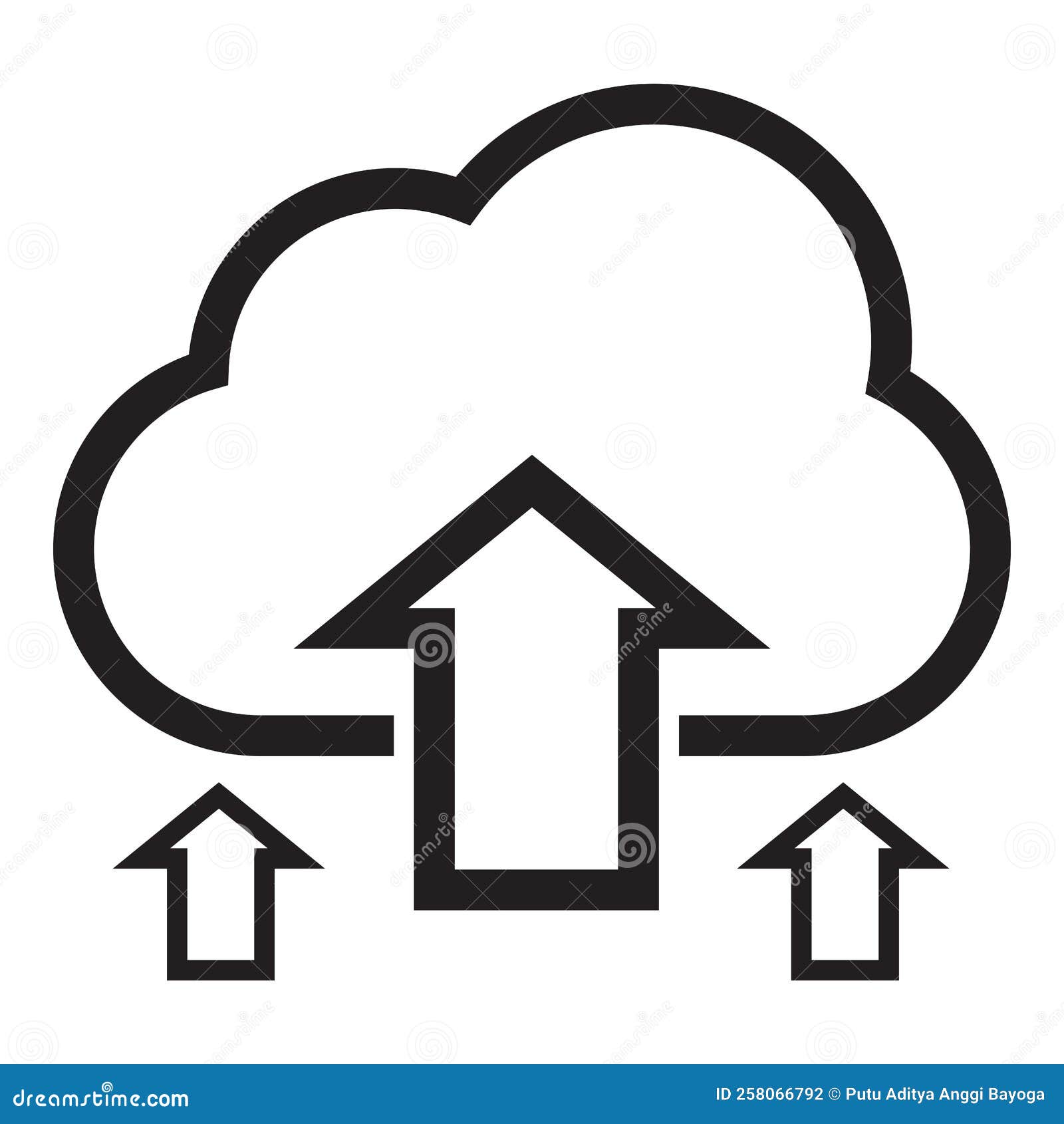 Cartoon cloud upload stock vector. Illustration of vector - 258066792