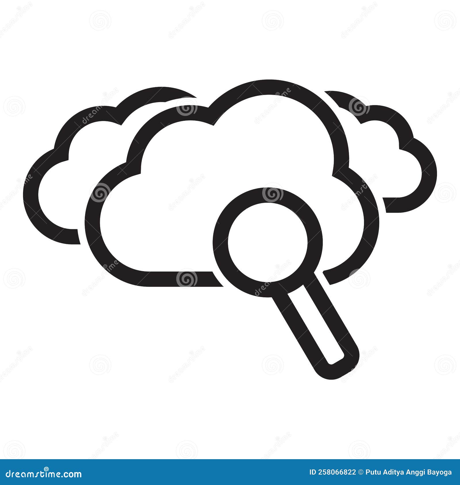 Cartoon cloud search stock vector. Illustration of online - 258066822