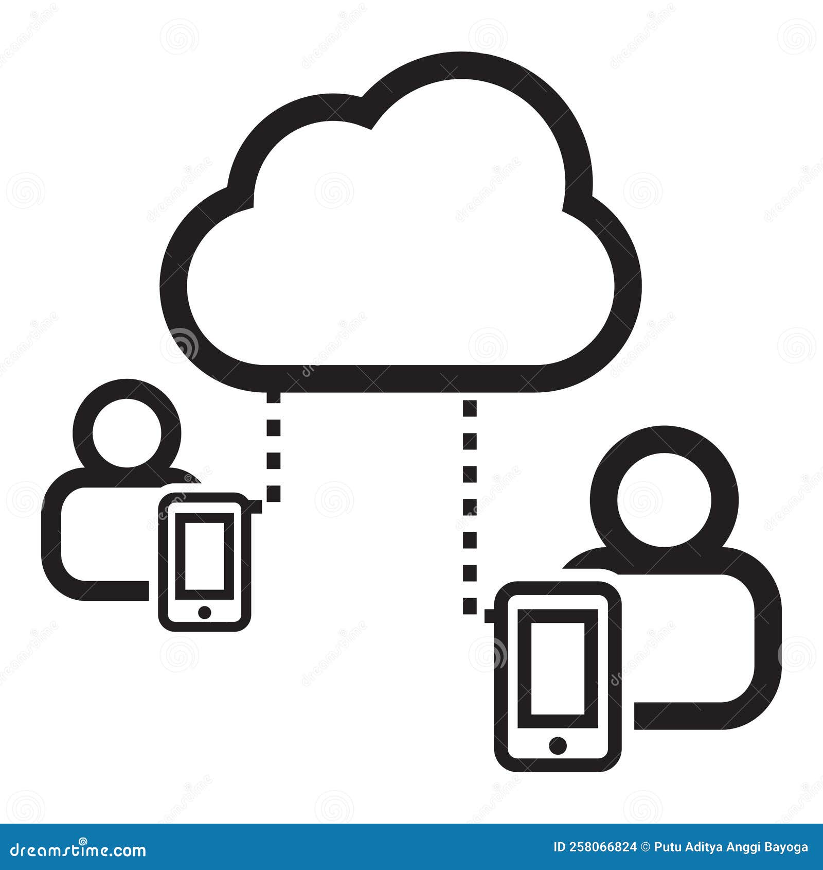 Cartoon cloud connection stock vector. Illustration of design - 258066824