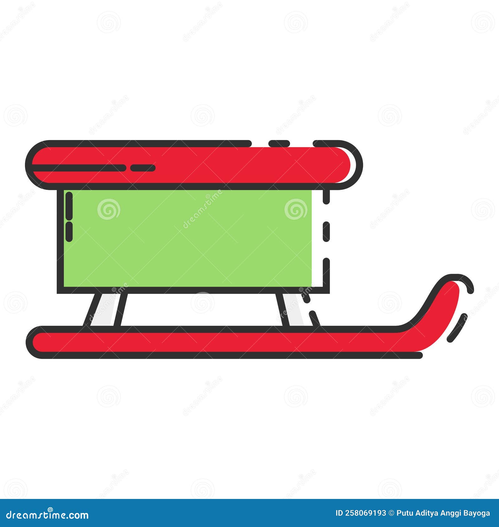 Cartoon sledge stock vector. Illustration of cartoon - 258069193