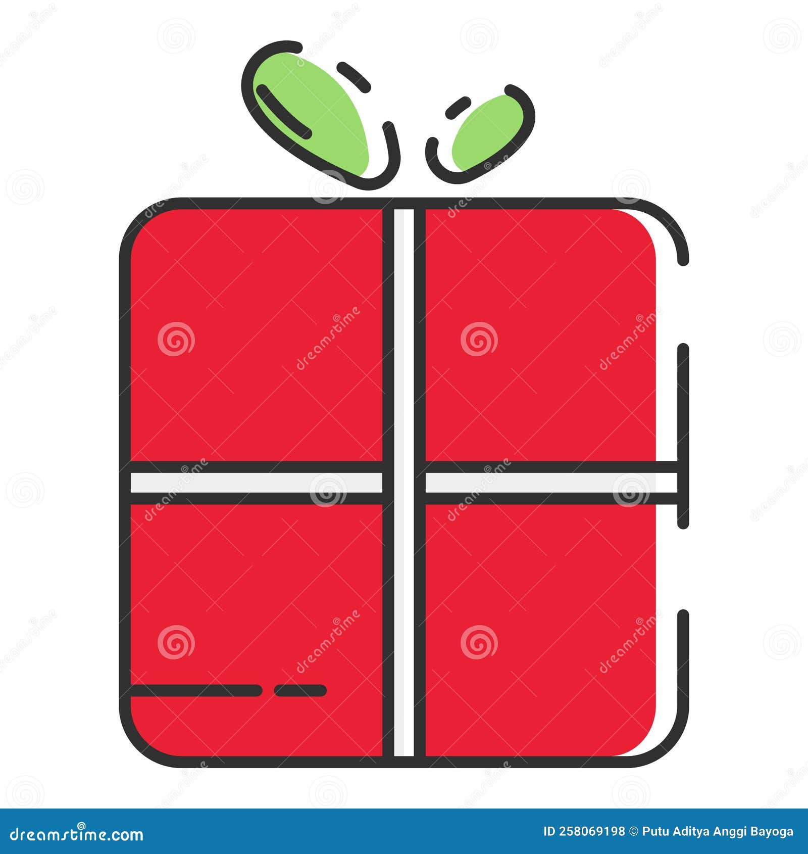 Cartoon present stock vector. Illustration of season - 258069198