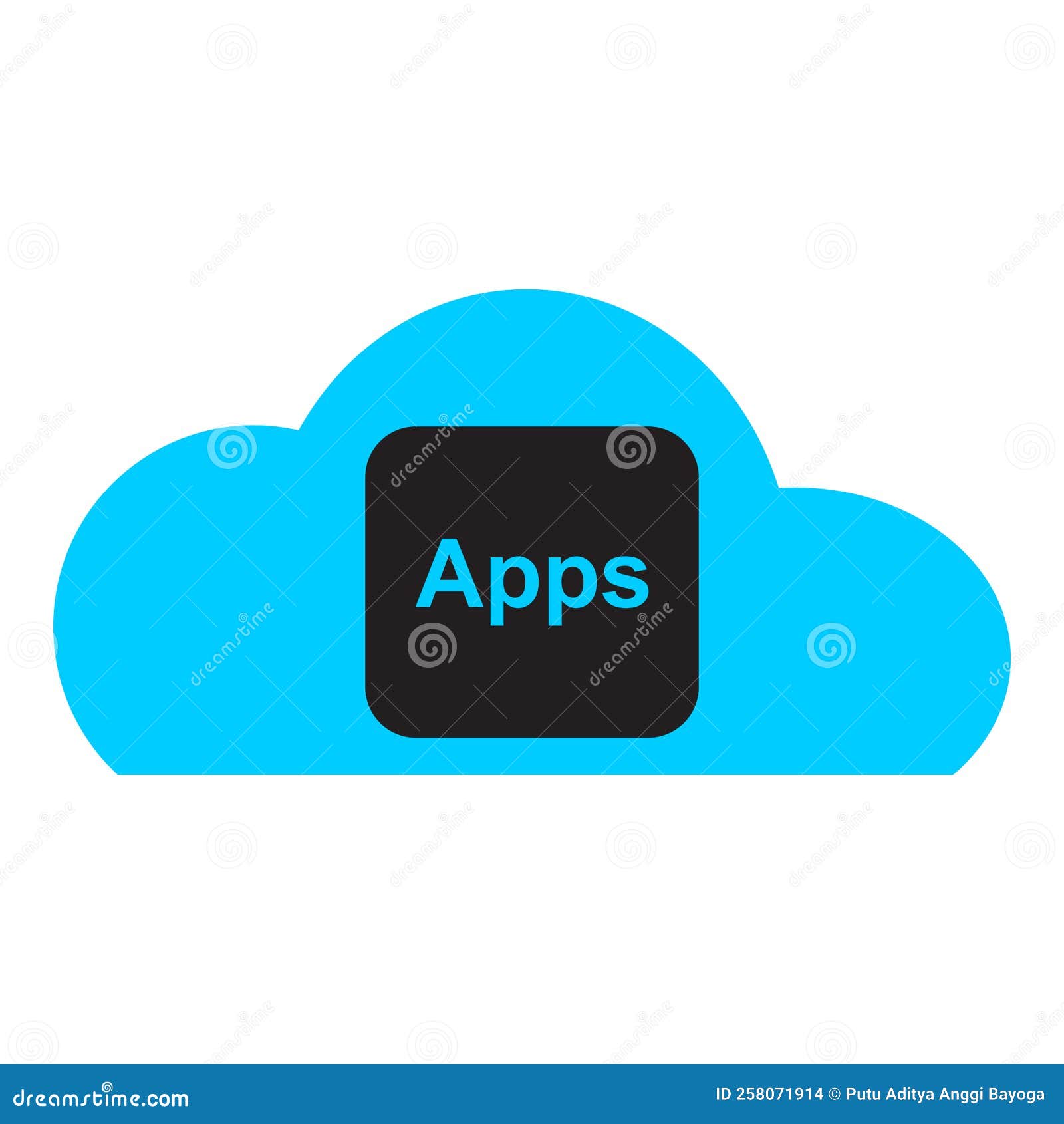 Cartoon cloud apps stock vector. Illustration of apps - 258071914