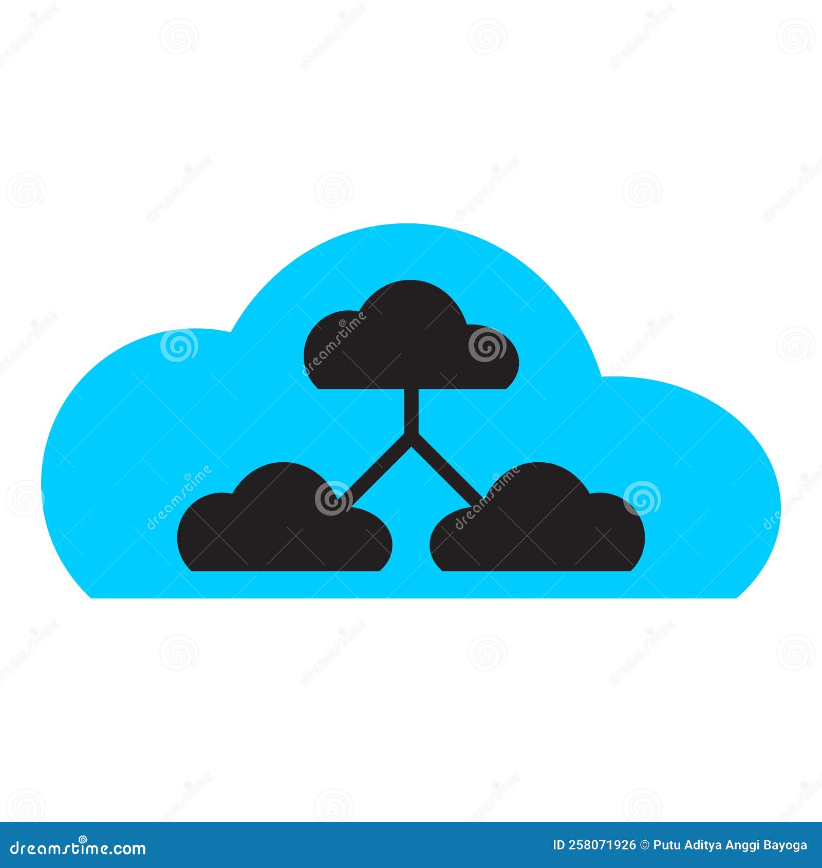 Cartoon cloud connection stock vector. Illustration of flat - 258071926