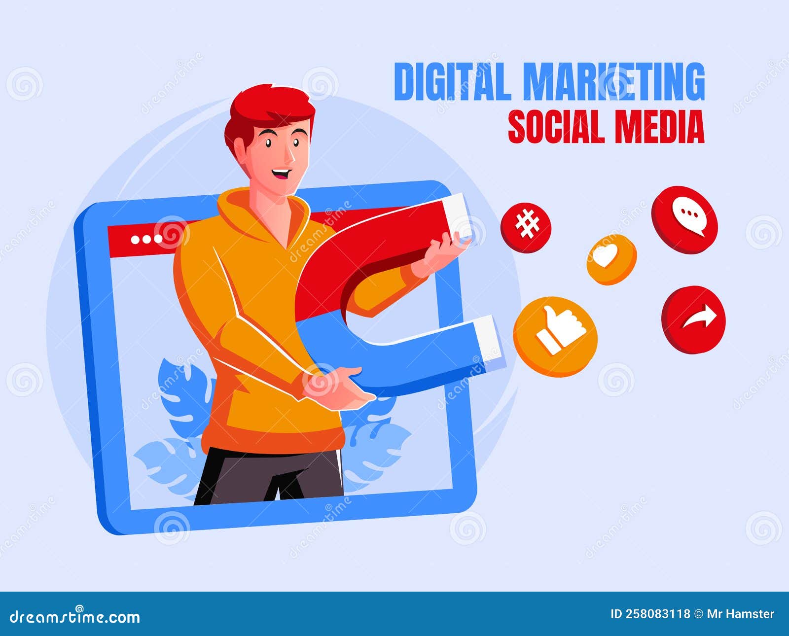 A Man Holds a Magnet Search and Attraction of Target Audience, New ...