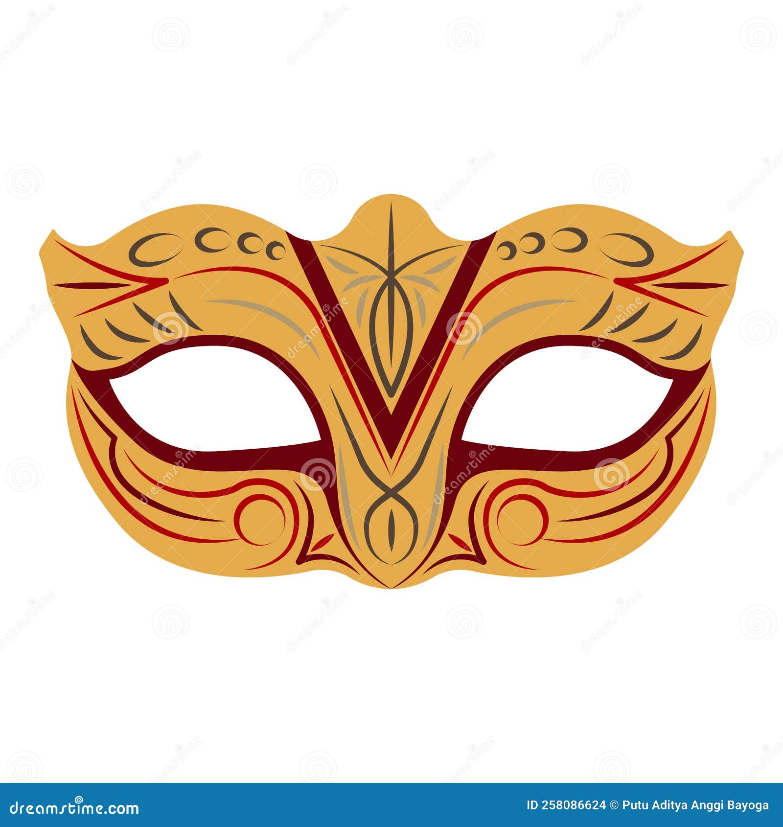 Cartoon carnival half mask stock vector. Illustration of logo - 258086624