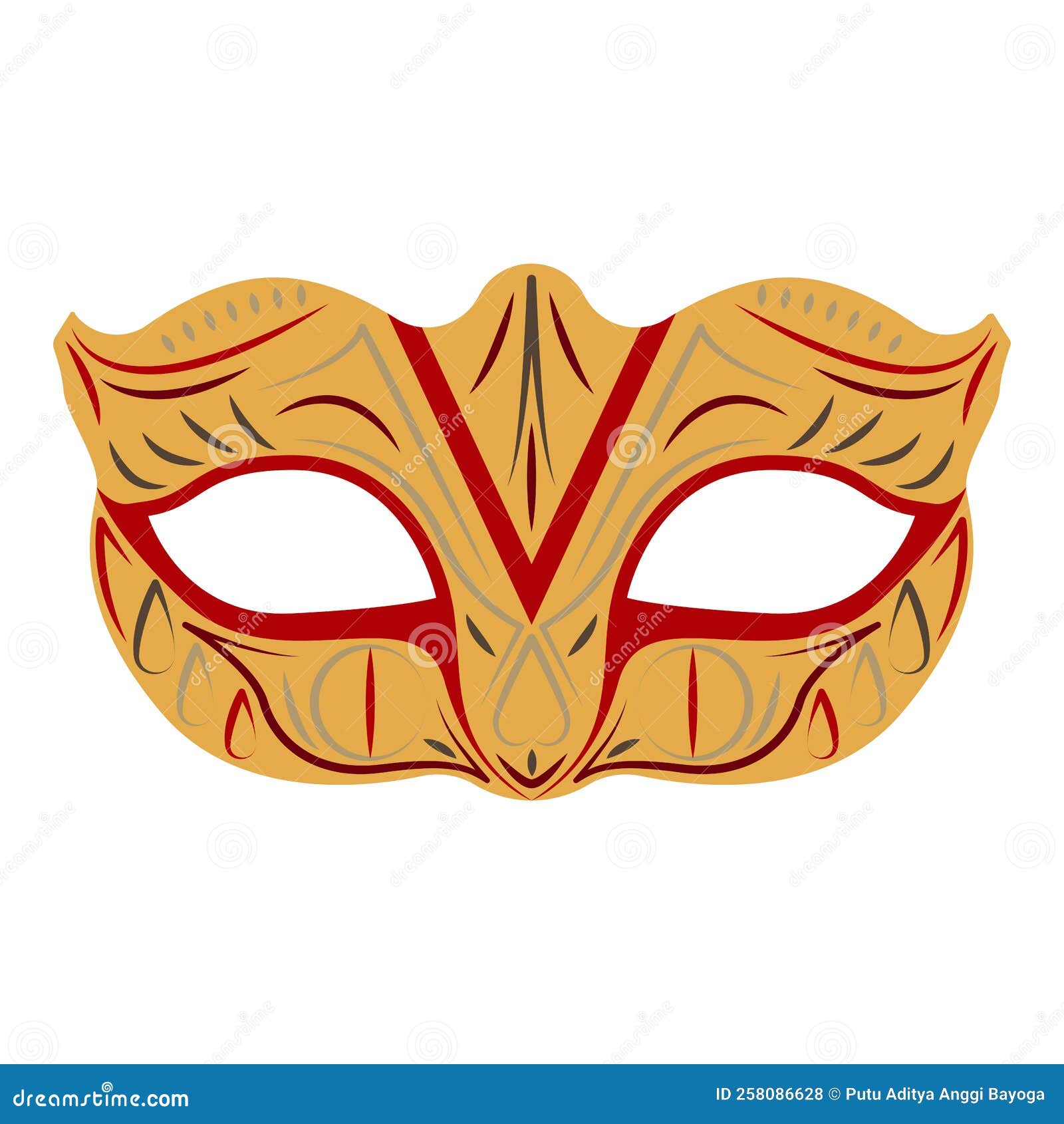 Cartoon carnival half mask stock vector. Illustration of venice - 258086628