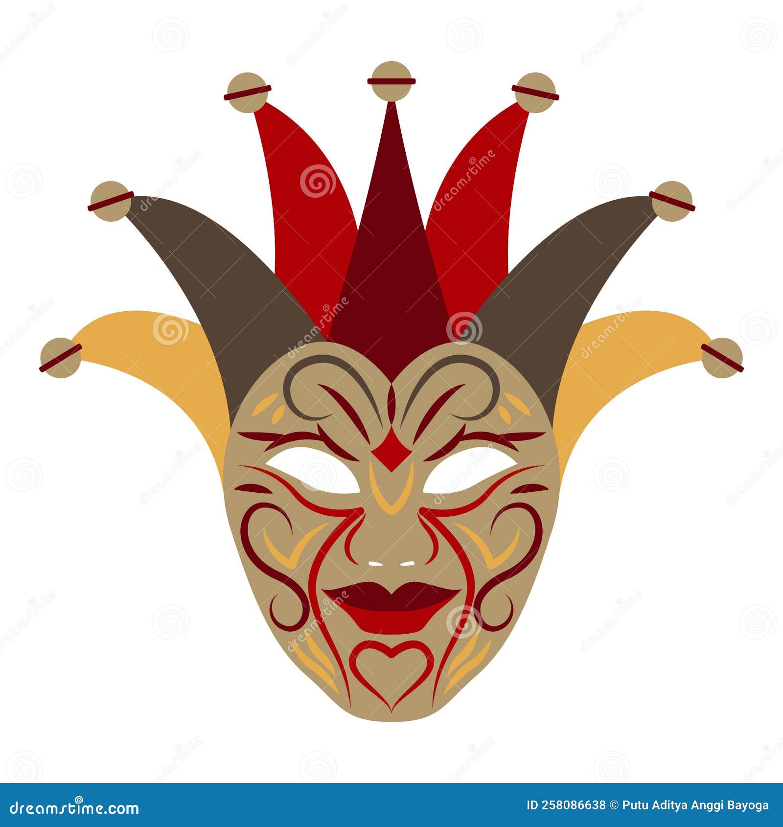 Cartoon carnival mask stock vector. Illustration of cartoon - 258086638