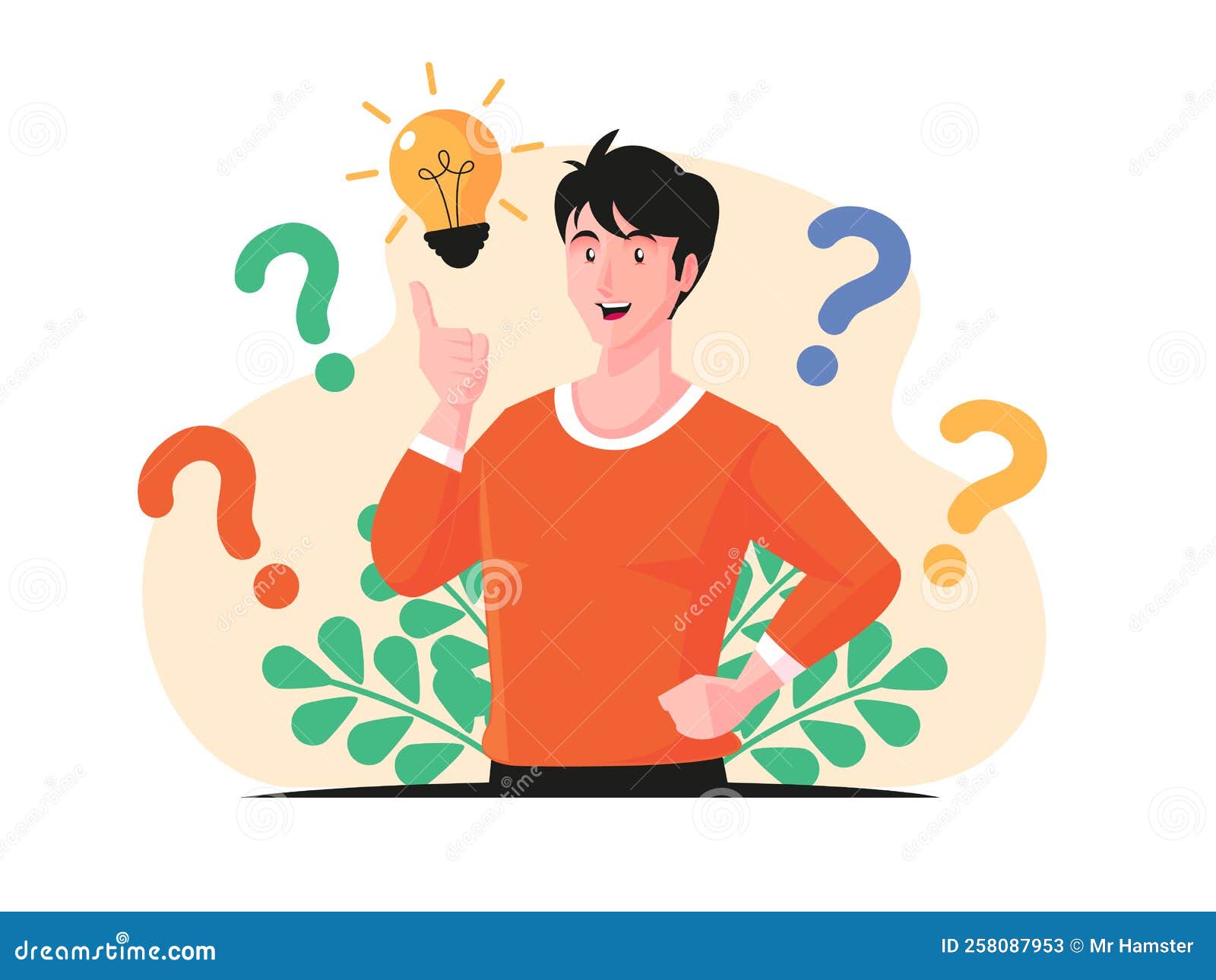 Confused Thinking Looking for a Solution Stock Vector - Illustration of ...