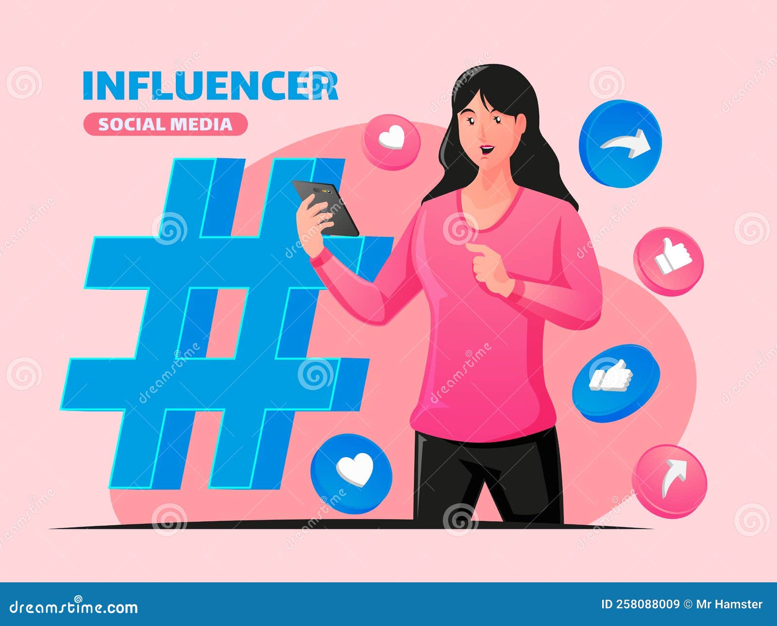 Hashtag Trending Topic Social Media Concept Stock Vector - Illustration ...