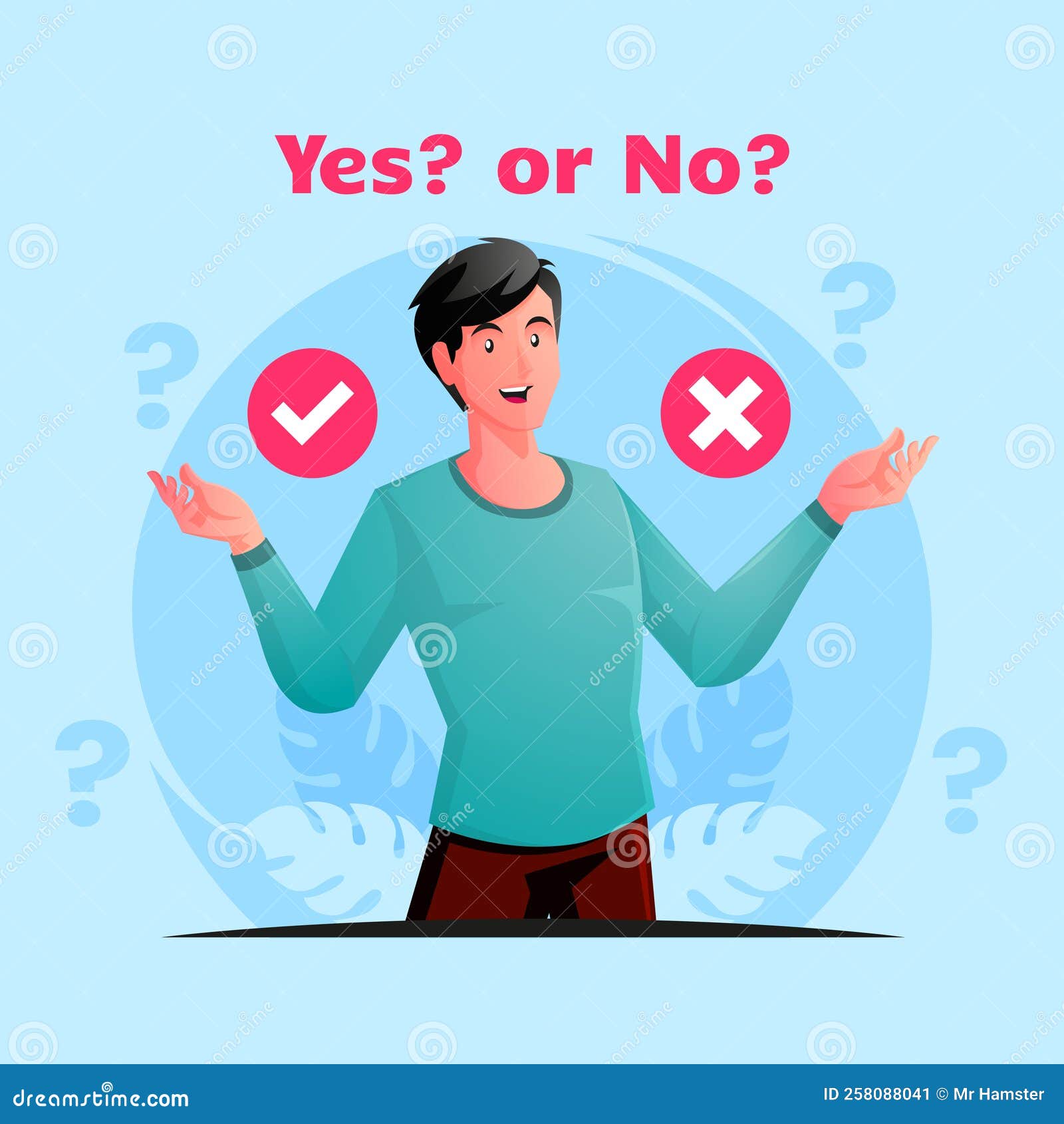 A Man Choose between Right or Left, Yes or No Stock Vector ...