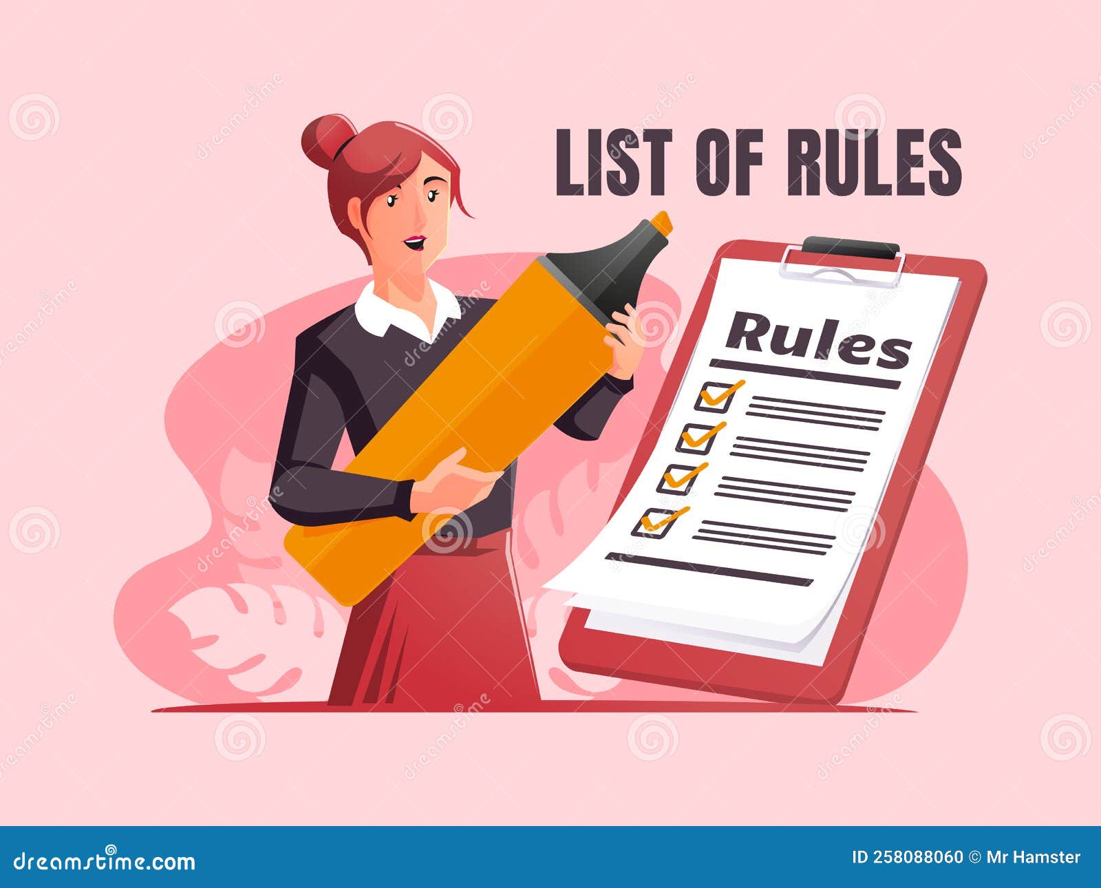 List or Rules Reading Guidance Making Checklist Stock Vector ...