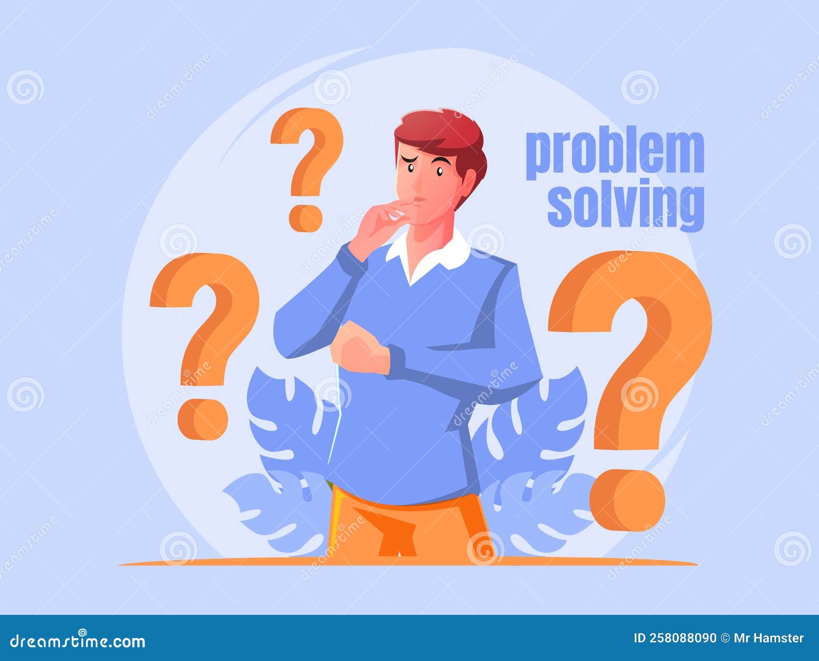 A Man Thinking Looking for a Solution Stock Vector - Illustration of ...