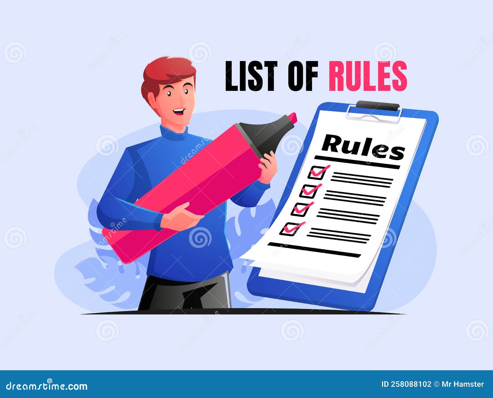 List or Rules Reading Guidance Making Checklist Stock Vector ...