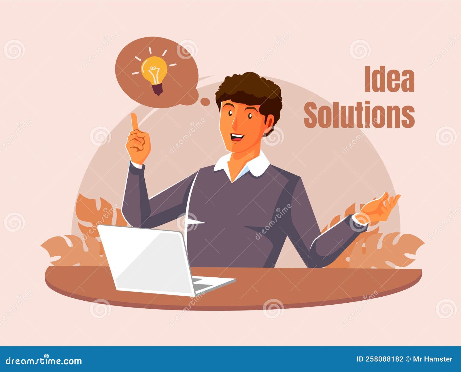 A man find solution idea stock illustration. Illustration of glowing ...