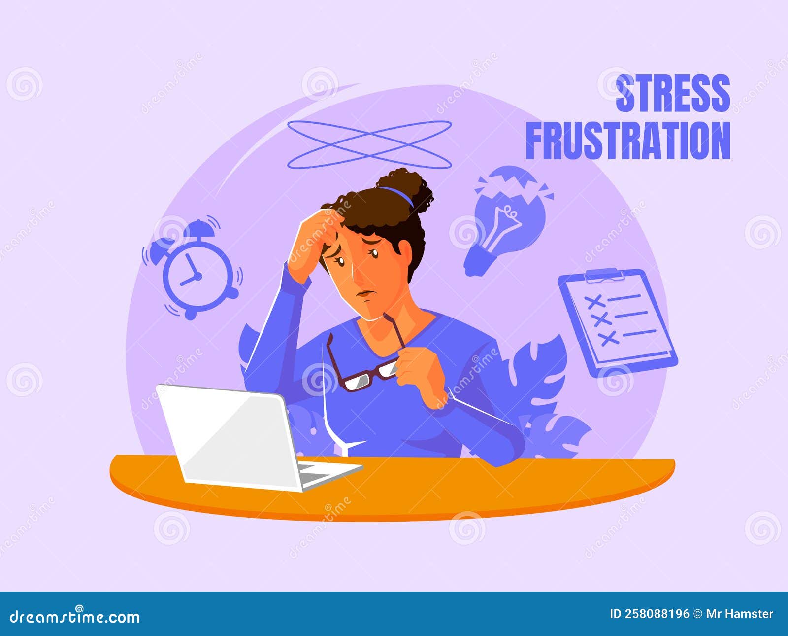 Busy Woman Under Stress Frustrated Stock Vector - Illustration of ...