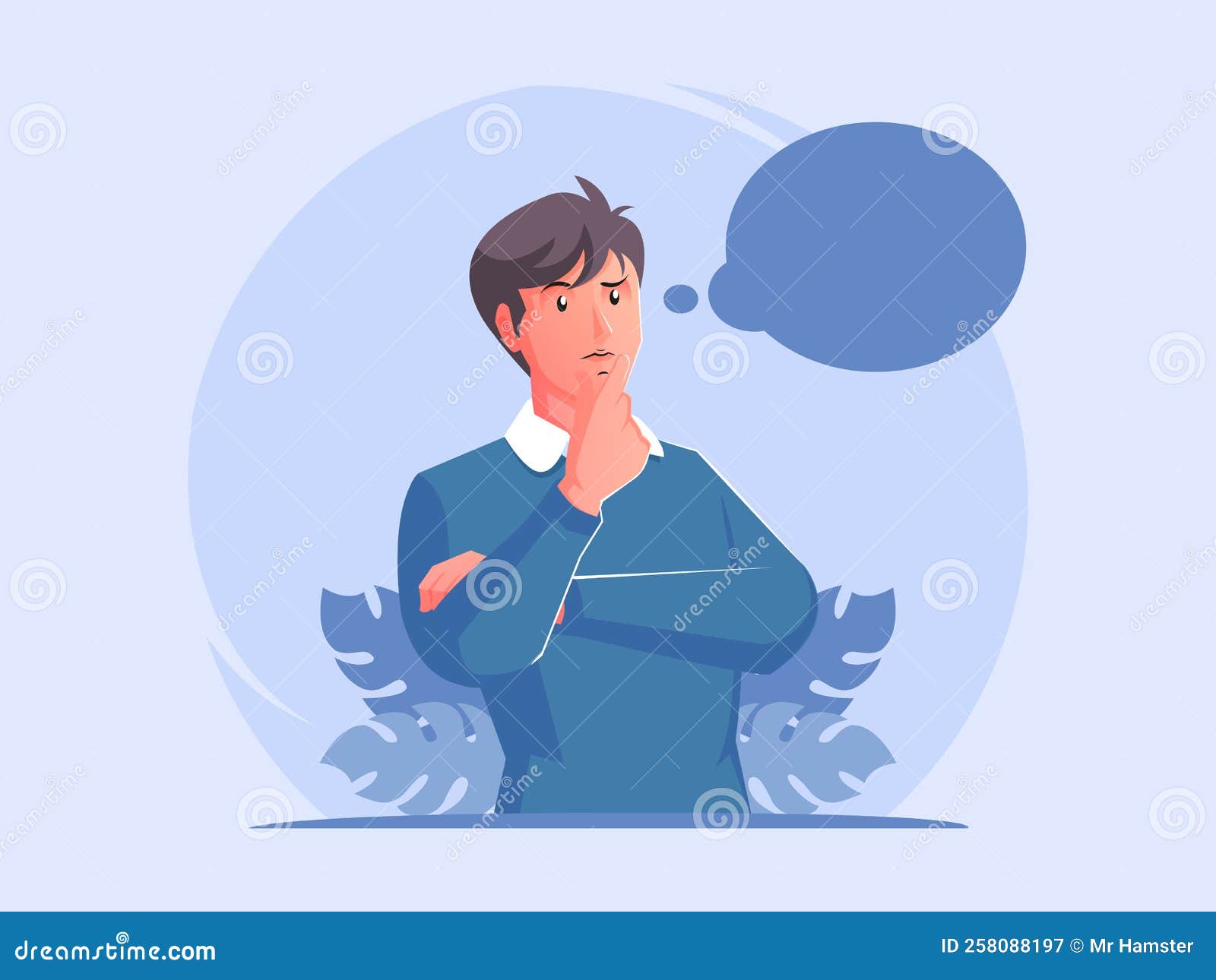 A Man Think with Think Bubble Symbol Stock Vector - Illustration of ...