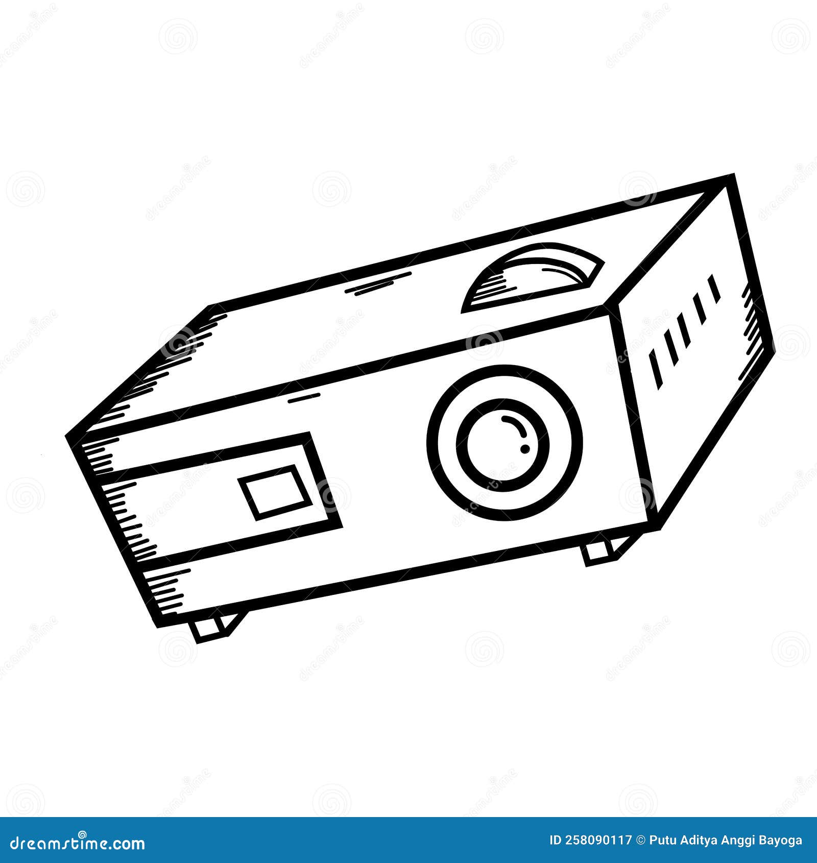Doodle projector stock vector. Illustration of vector - 258090117