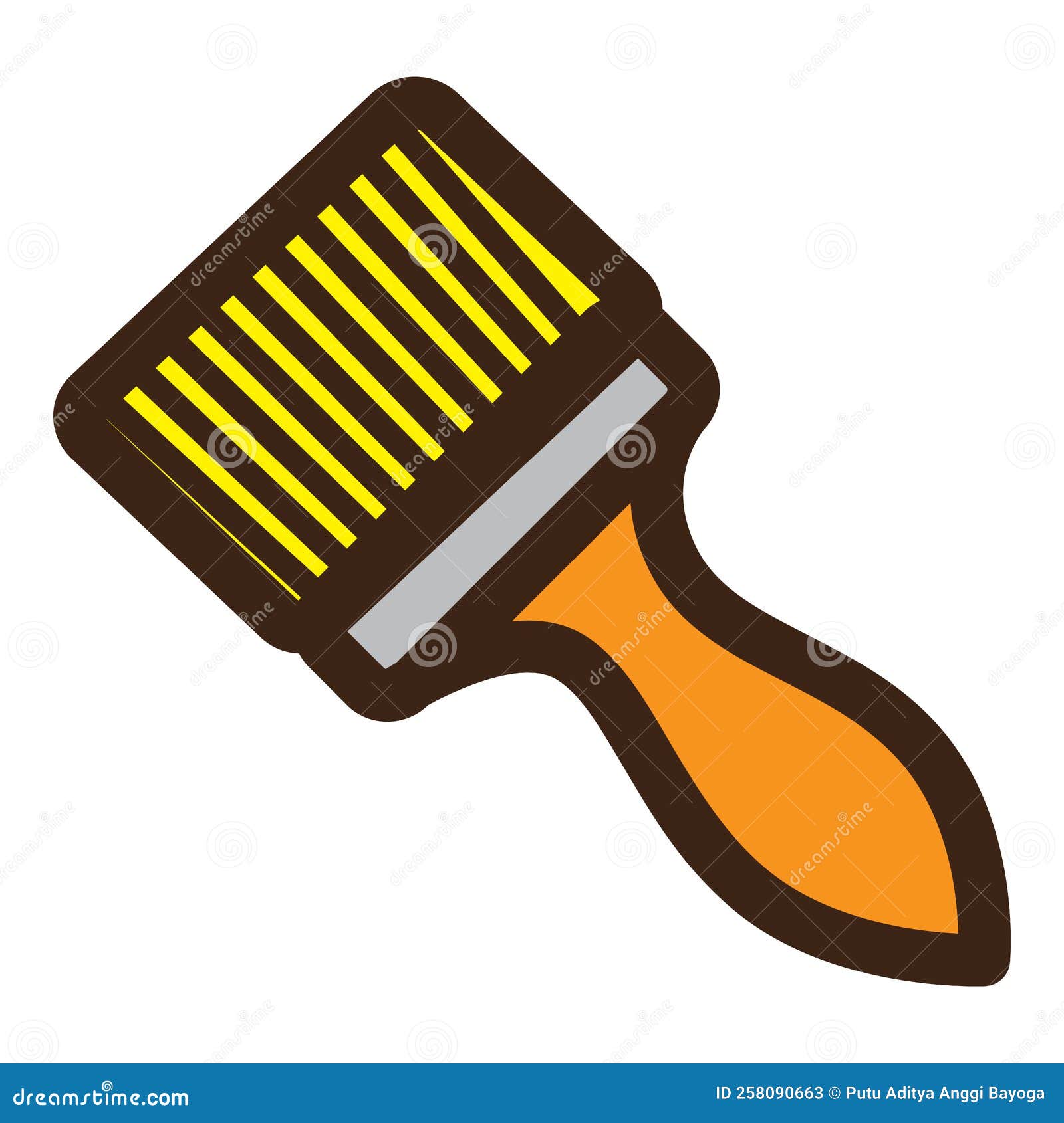 Cartoon paint brush stock vector. Illustration of brush - 258090663