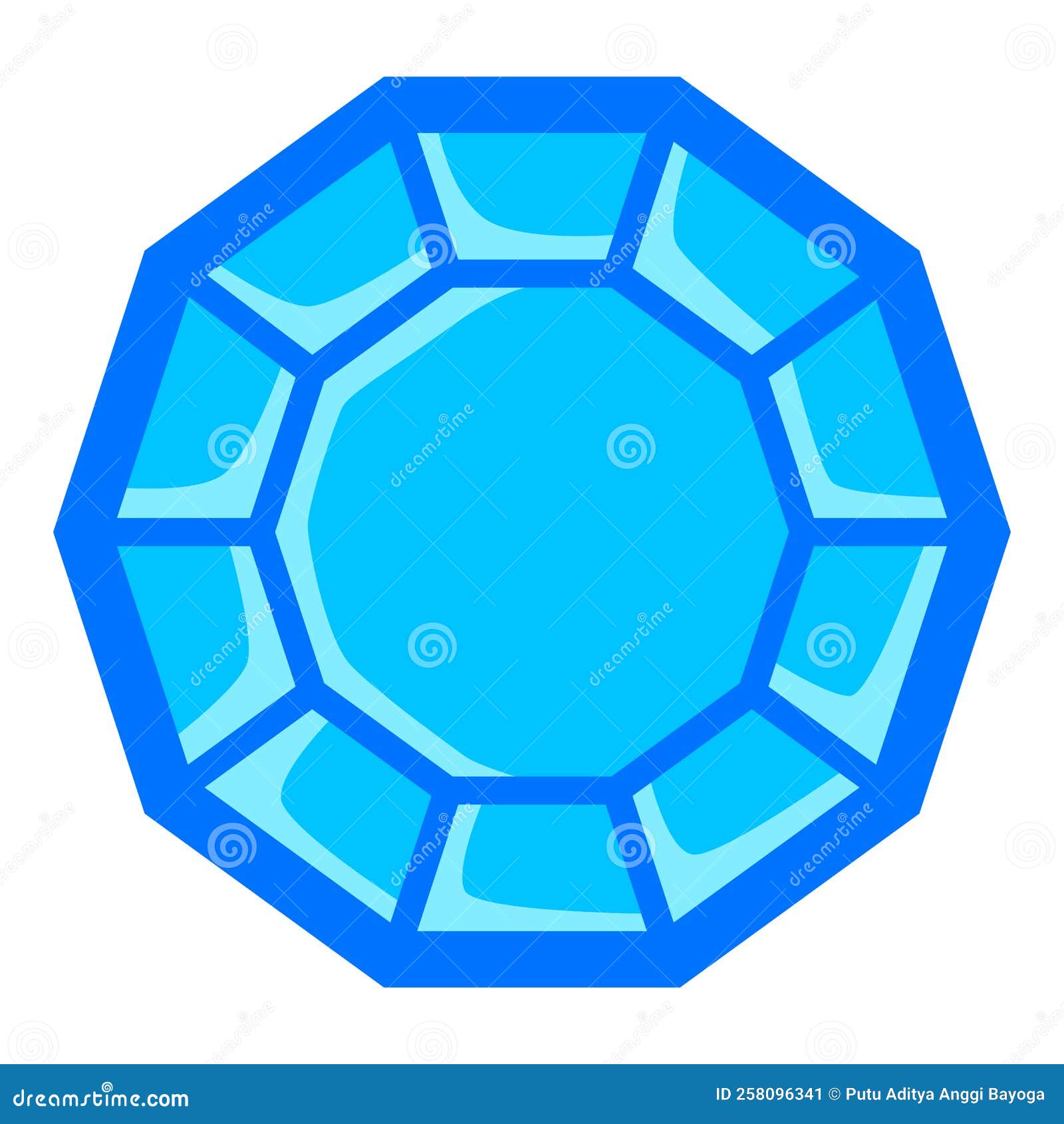 Cartoon diamond shape stock vector. Illustration of flat - 258096341