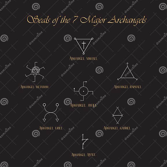 Seals of the Seven Archangels Majors, Alchemy Symbols Stock Vector ...