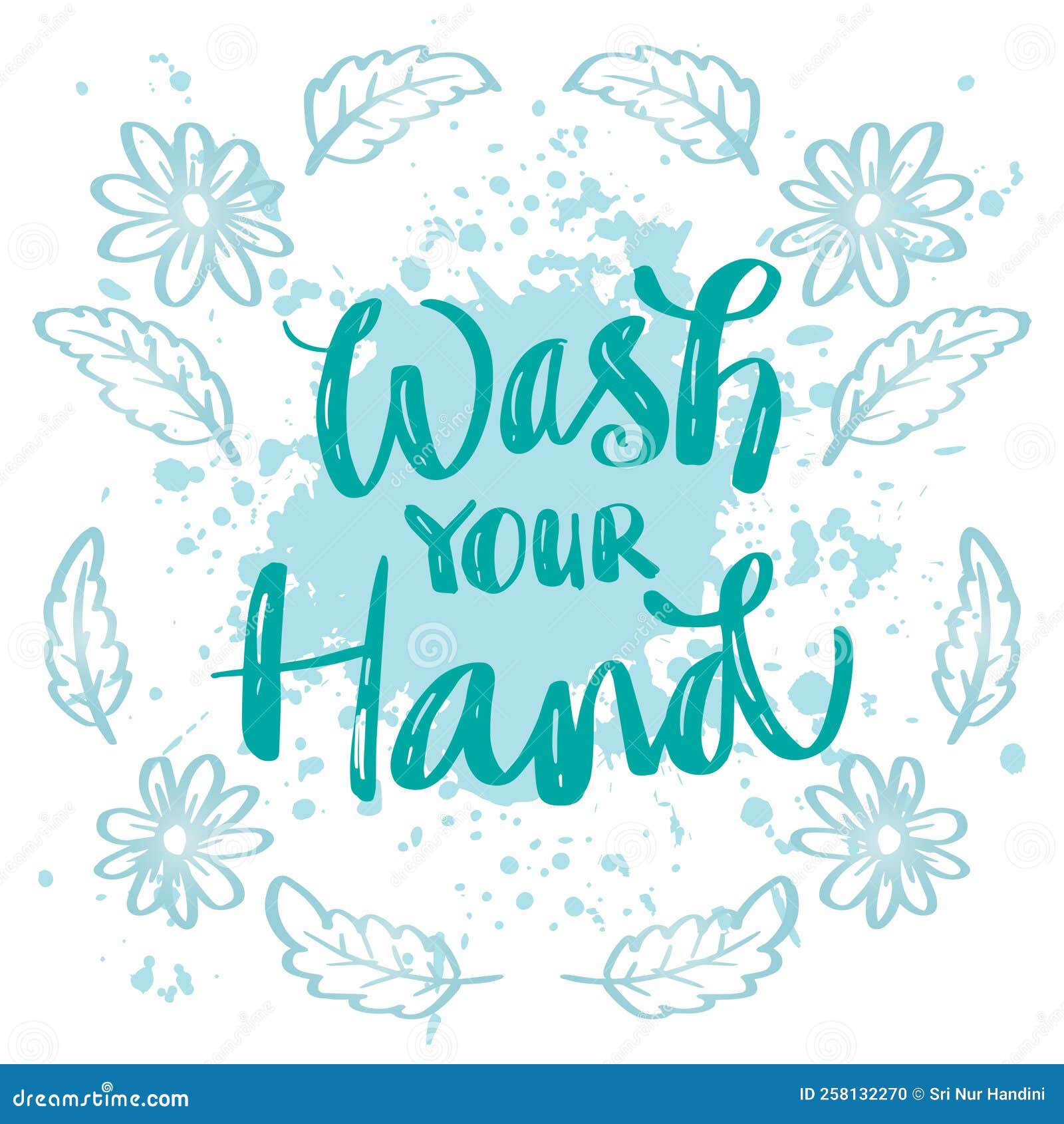 Wash your hand lettering. stock illustration. Illustration of corona ...
